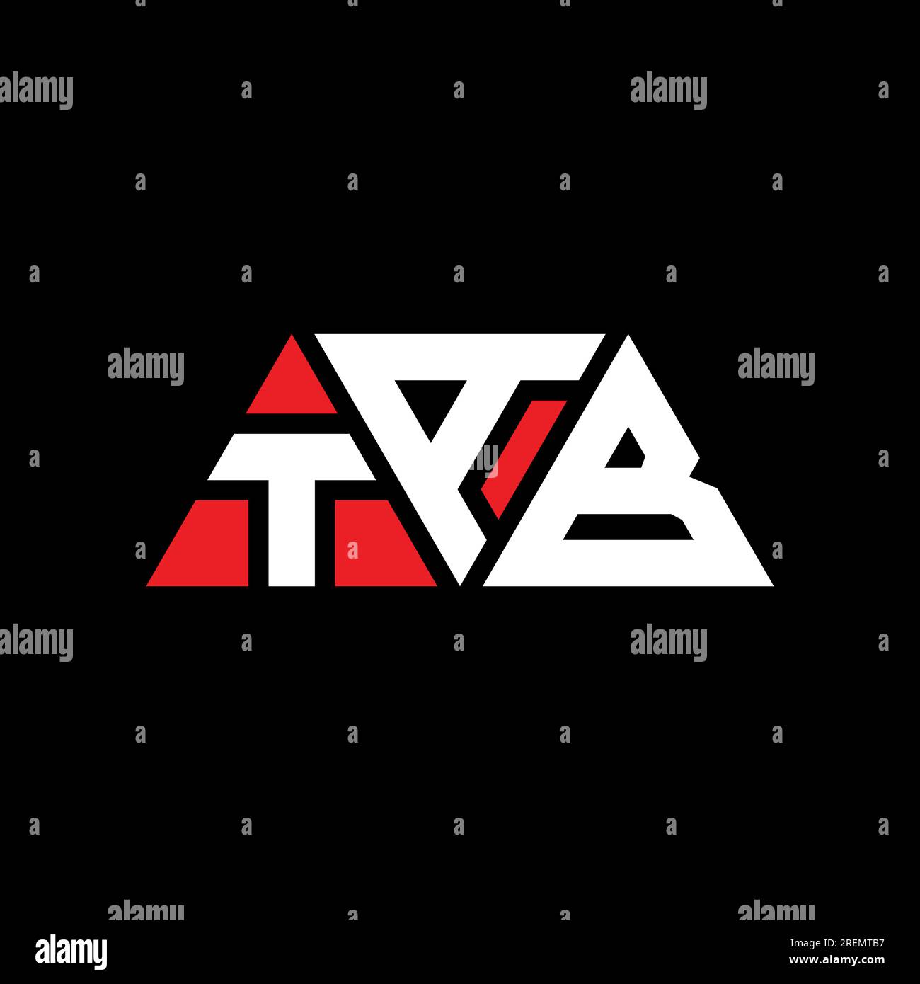 TAB triangle letter logo design with triangle shape. TAB triangle logo ...
