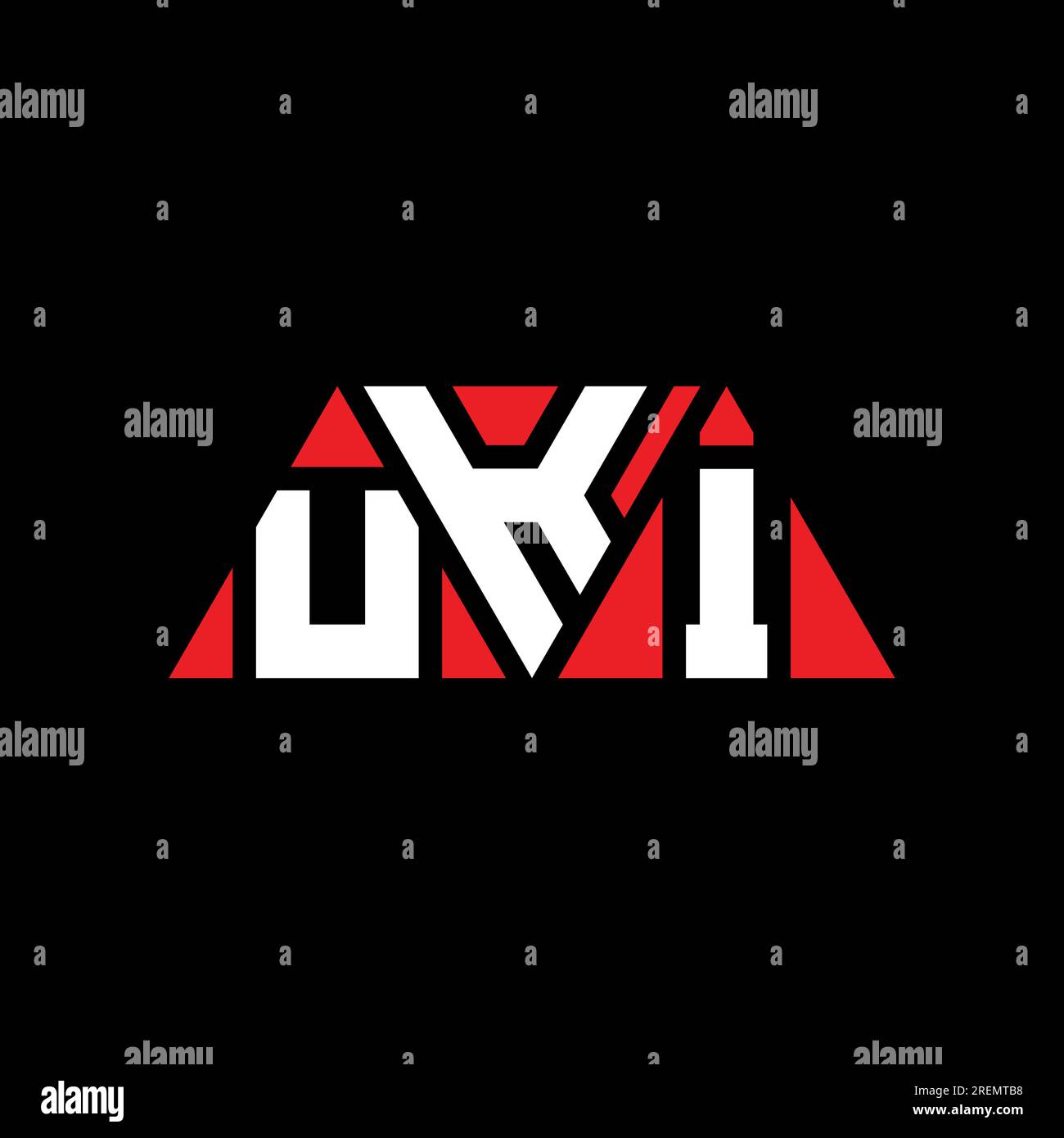 UKI triangle letter logo design with triangle shape. UKI triangle logo ...