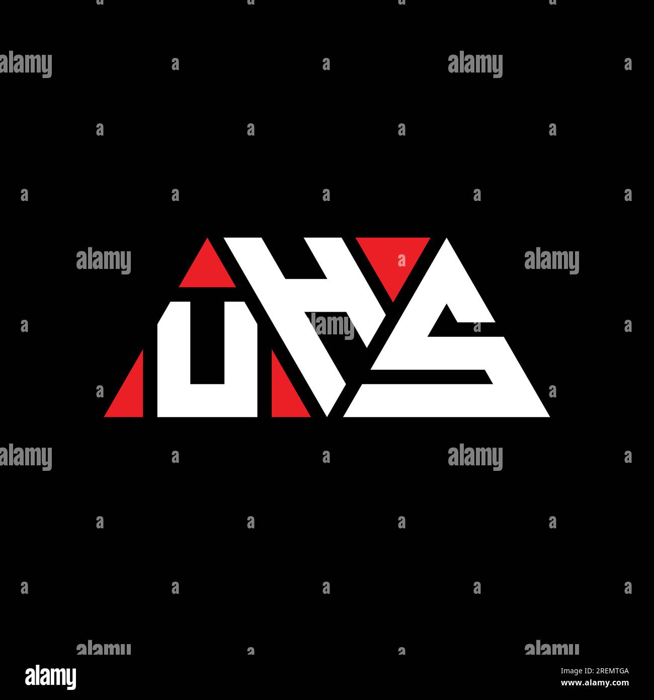 UHS triangle letter logo design with triangle shape. UHS triangle logo ...