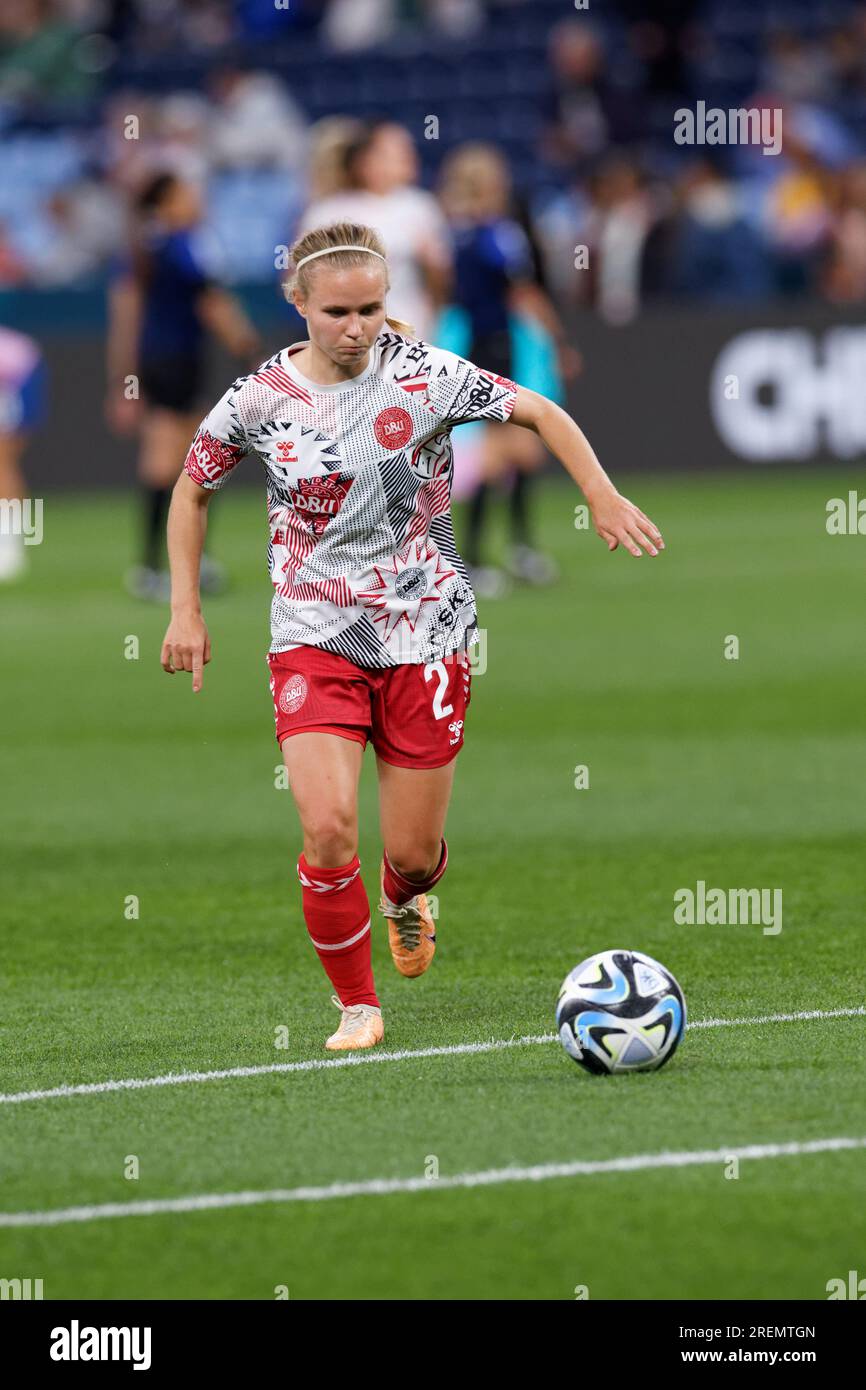 Sydney, Australia. 28th July, 2023. Josefine Hasbo of Denmark warms up ...