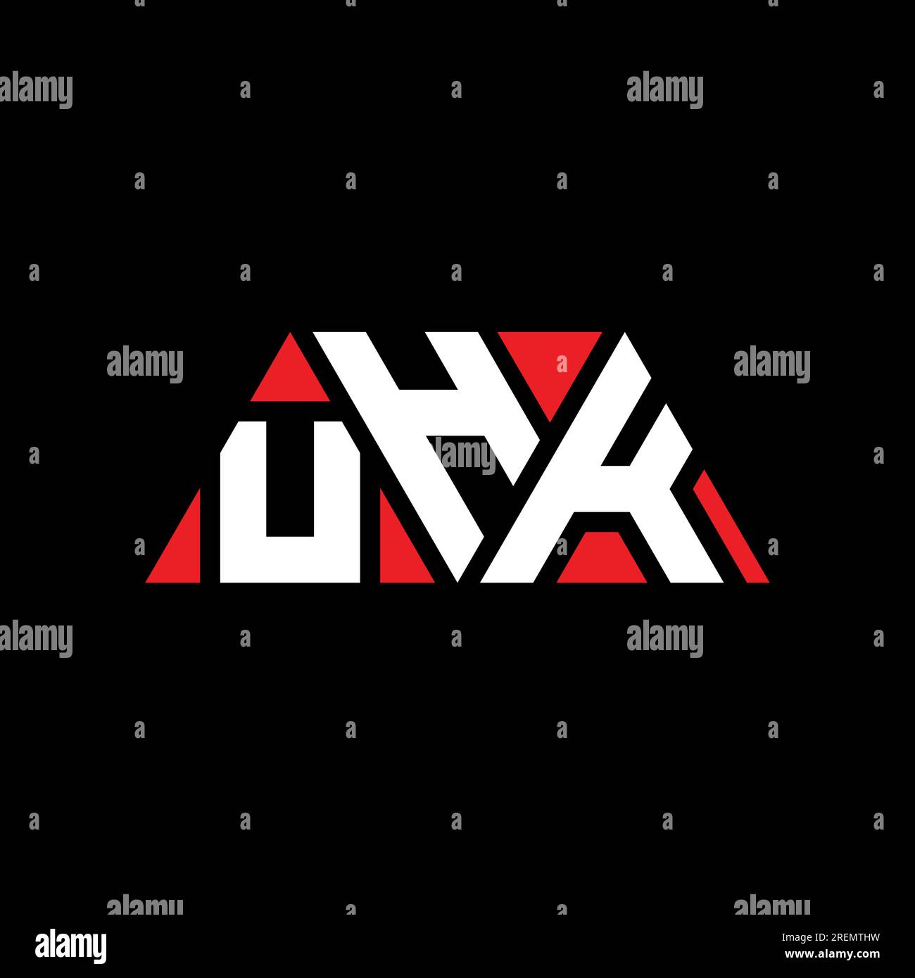 UHK triangle letter logo design with triangle shape. UHK triangle logo design monogram. UHK ...