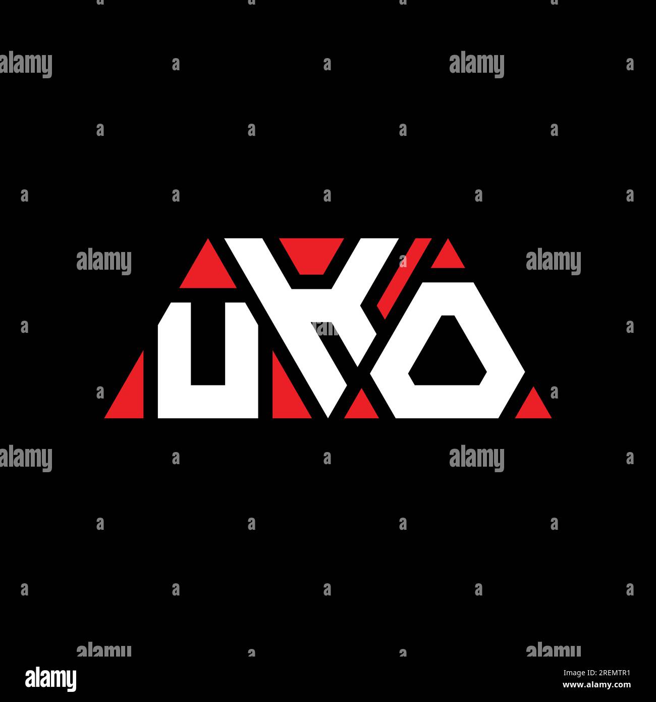 UKO triangle letter logo design with triangle shape. UKO triangle logo ...