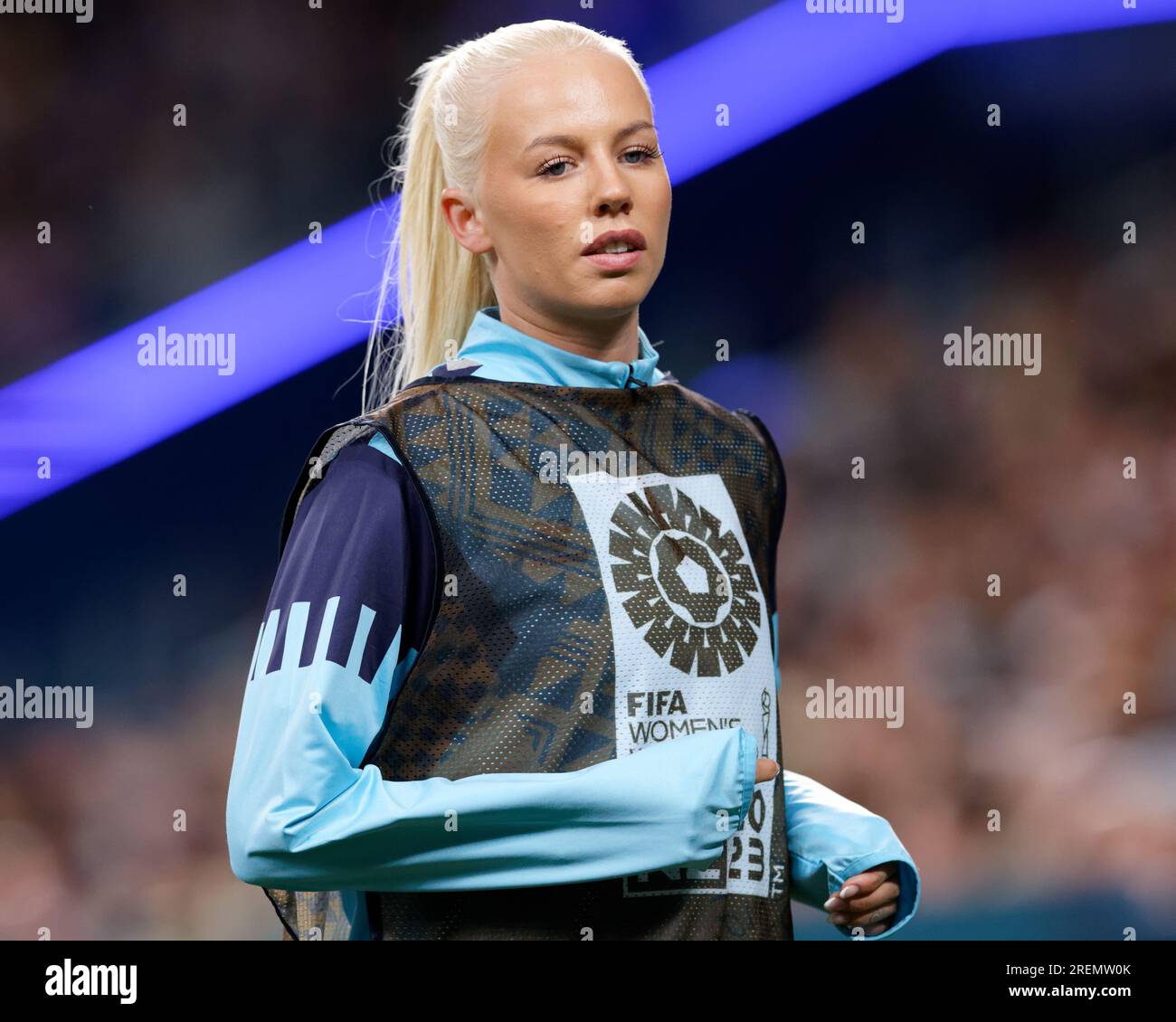 Sydney, Australia. 28th July, 2023. Sofie Svava of Denmark warms up ...