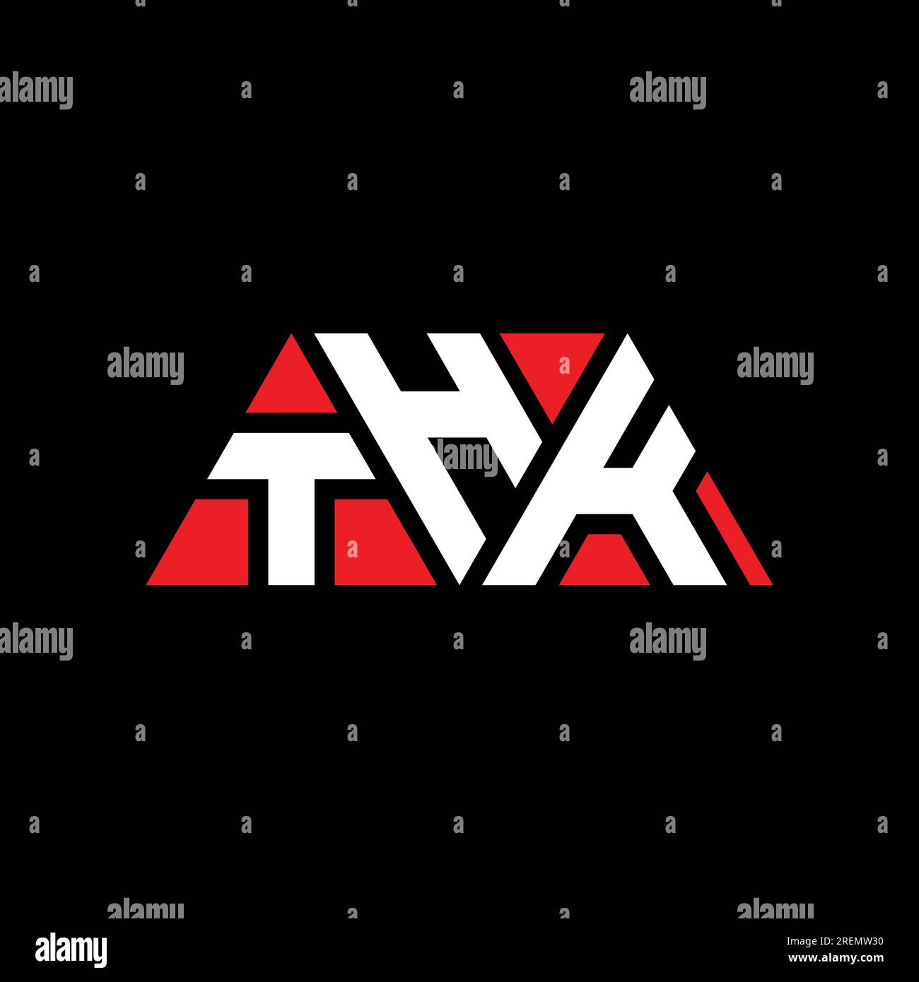 THK triangle letter logo design with triangle shape. THK triangle logo ...