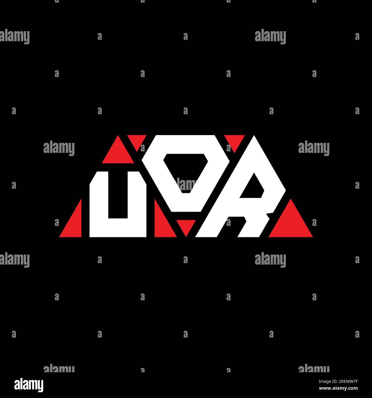 UOR triangle letter logo design with triangle shape. UOR triangle logo ...