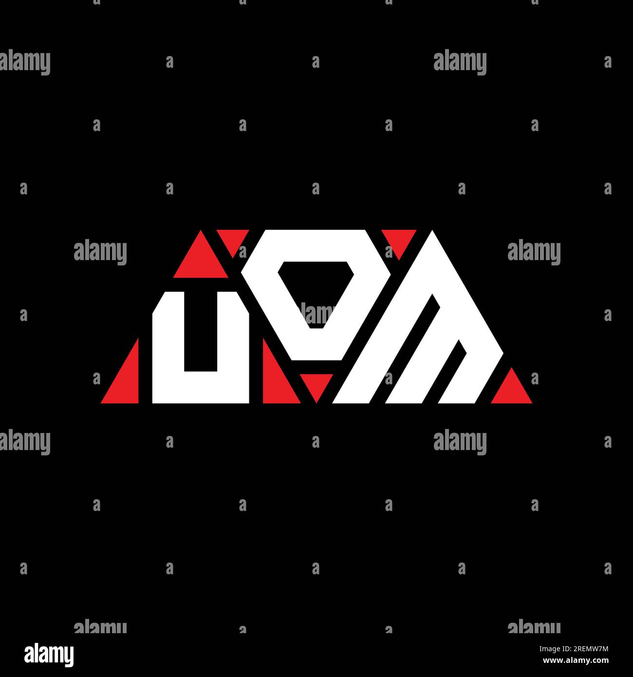 UOM triangle letter logo design with triangle shape. UOM triangle logo ...