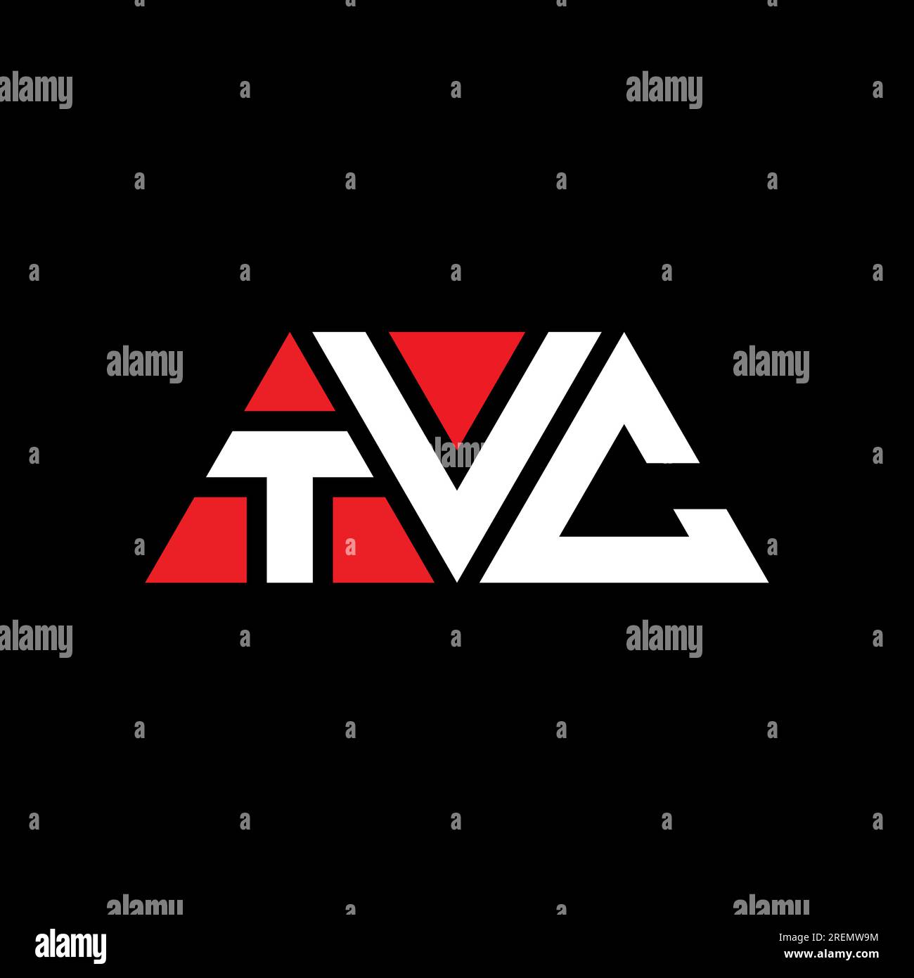 TVC triangle letter logo design with triangle shape. TVC triangle logo ...