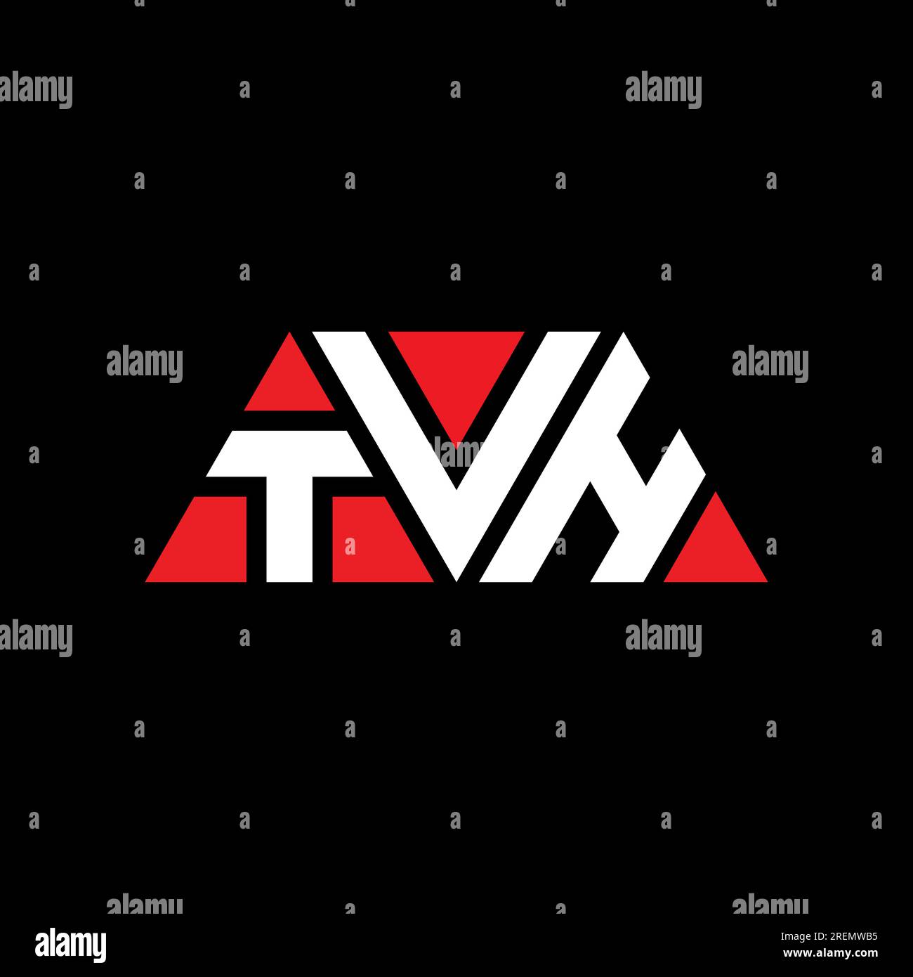 TVH triangle letter logo design with triangle shape. TVH triangle logo design monogram. TVH ...