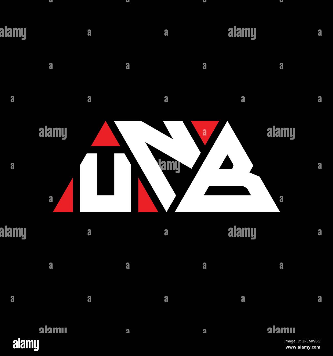 UNB triangle letter logo design with triangle shape. UNB triangle logo ...