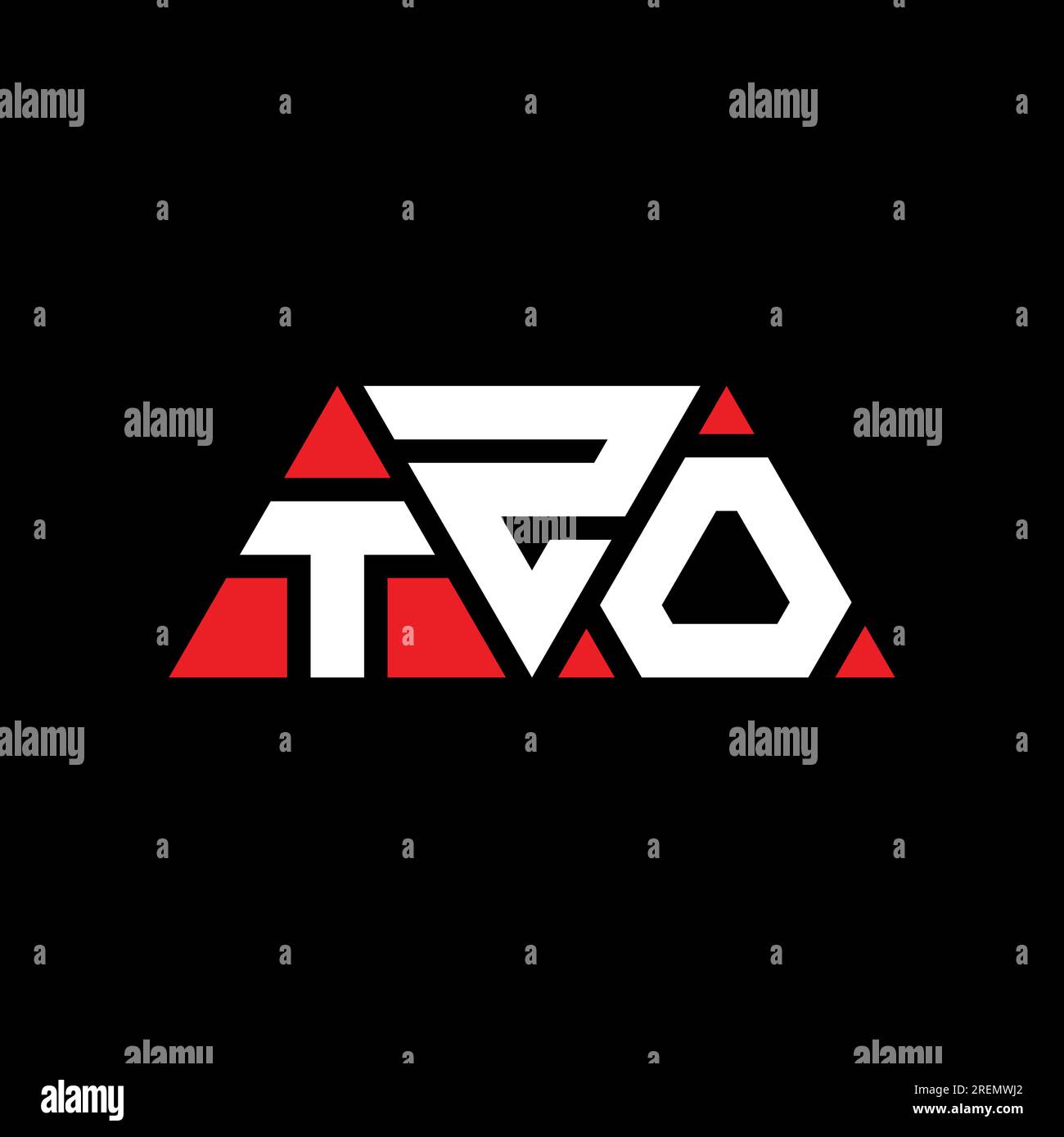 TZO triangle letter logo design with triangle shape. TZO triangle logo ...
