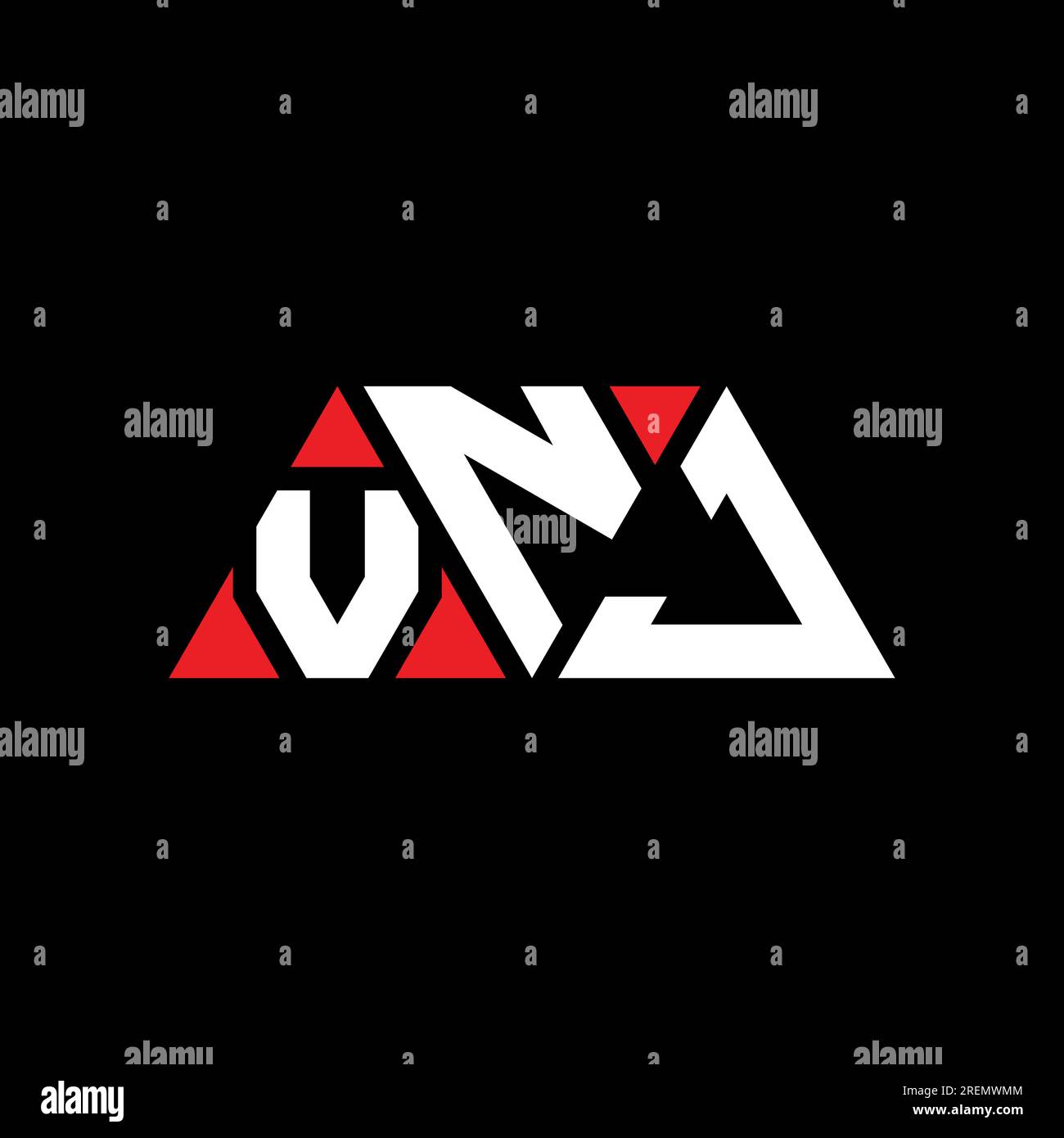 VNJ triangle letter logo design with triangle shape. VNJ triangle logo ...