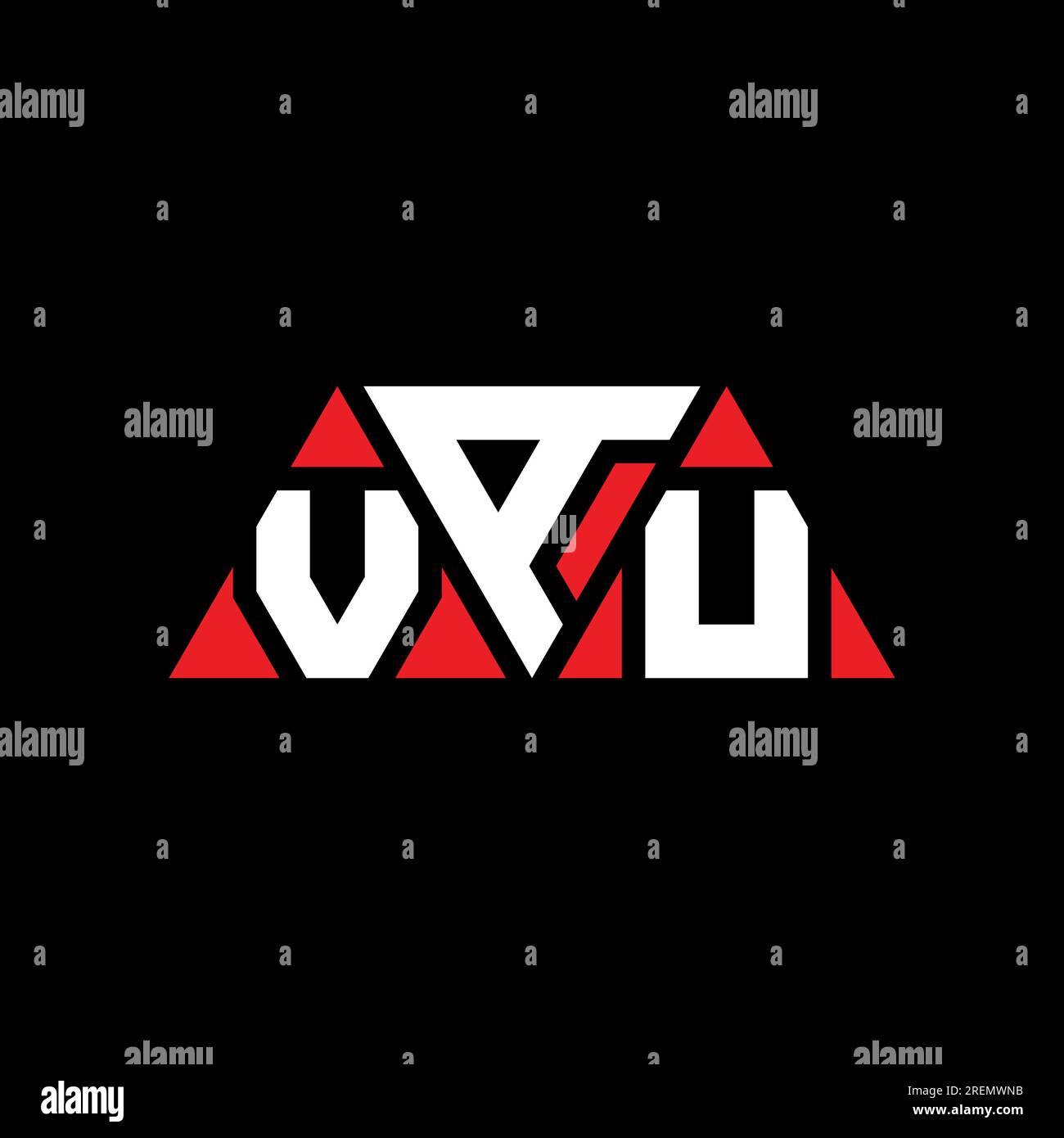 VAU triangle letter logo design with triangle shape. VAU triangle logo ...