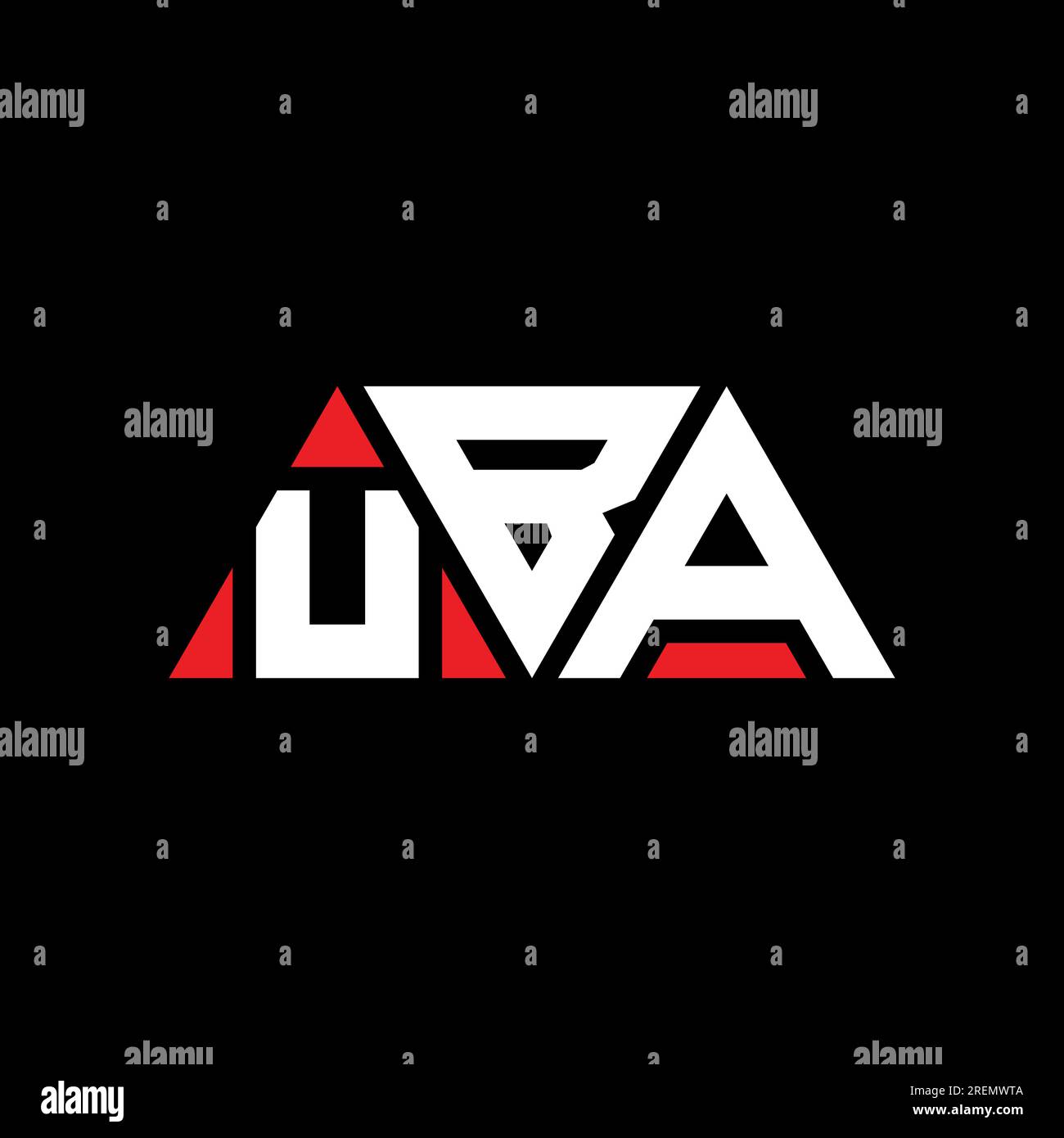 UBA triangle letter logo design with triangle shape. UBA triangle logo ...