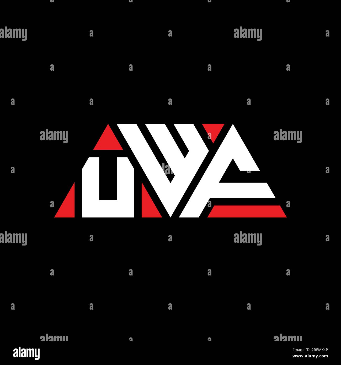 UWF triangle letter logo design with triangle shape. UWF triangle logo ...
