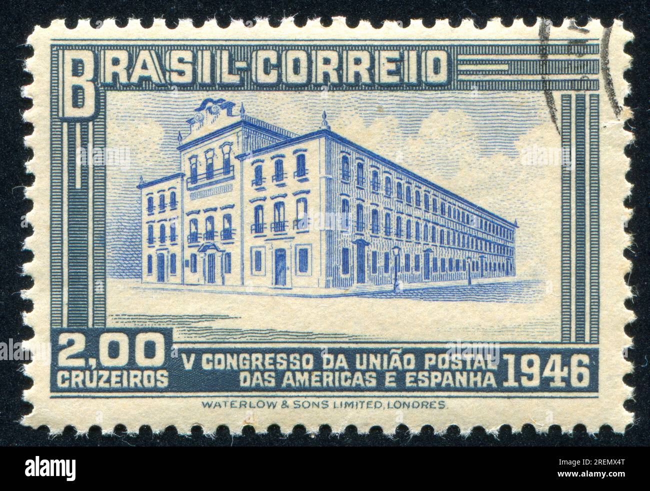 BRAZIL - CIRCA 1946: stamp printed by Brazil, shows Post Office, Rio de ...