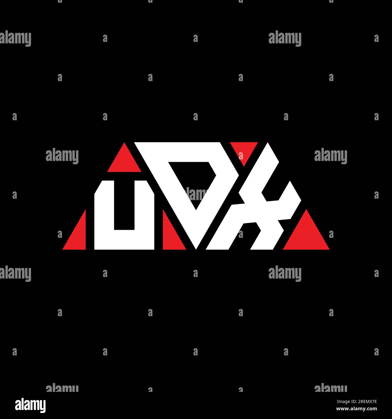 UDX triangle letter logo design with triangle shape. UDX triangle logo design monogram. UDX ...