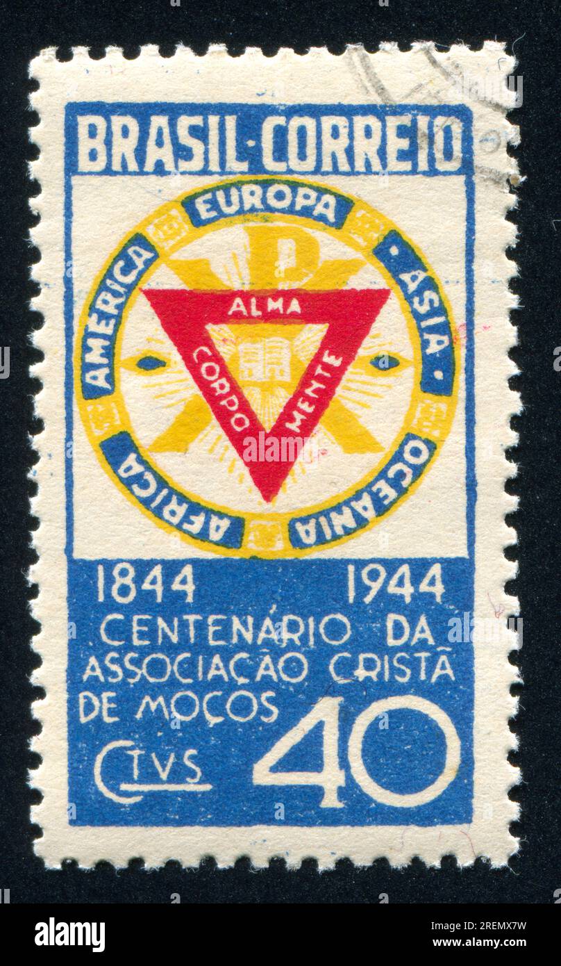 BRAZIL - CIRCA 1944: stamp printed by Brazil, shows YMCA Seal, circa ...