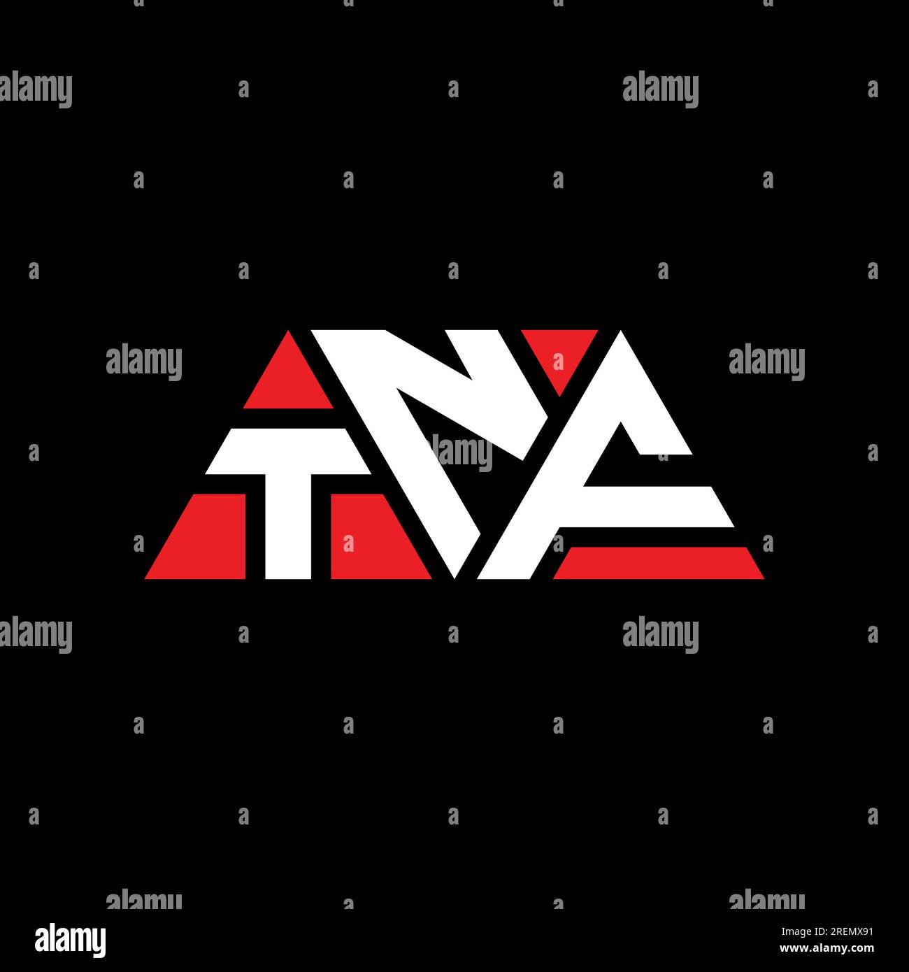 TNF triangle letter logo design with triangle shape. TNF triangle logo ...
