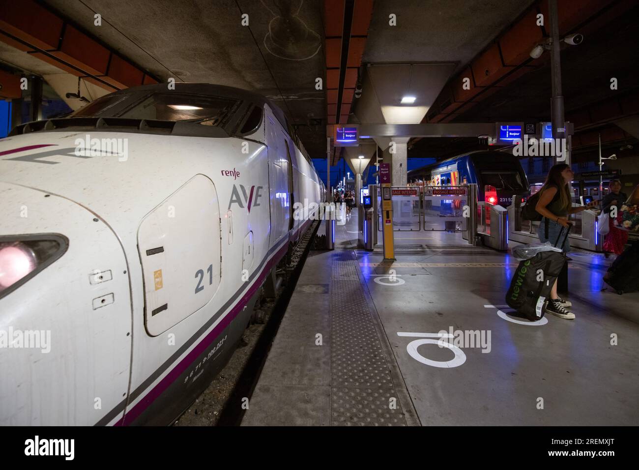 Marseille, France. 28th July, 2023. A train operated by Spanish rail ...