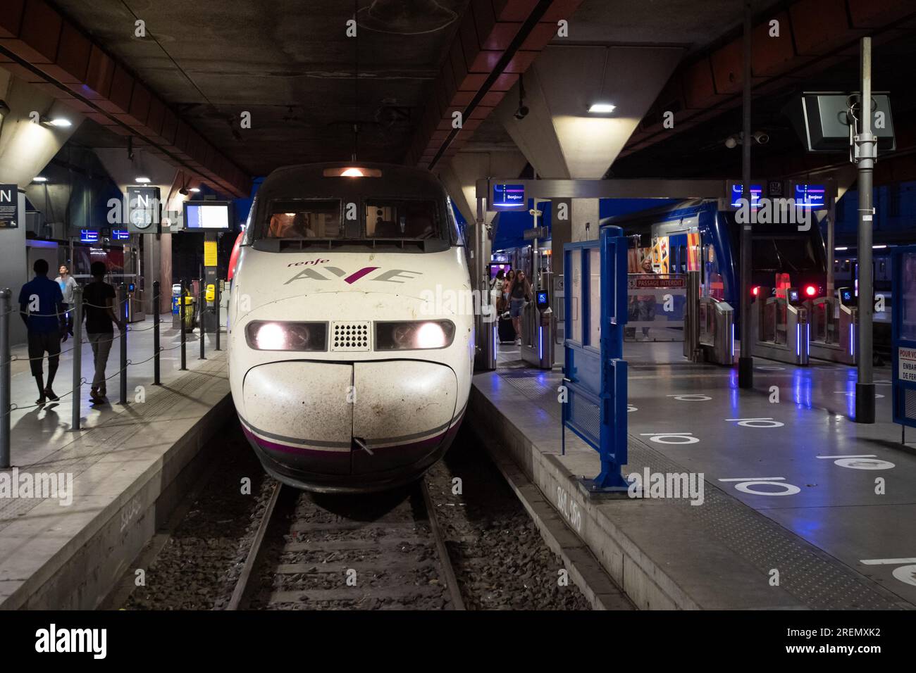 Marseille, France. 28th July, 2023. A train operated by Spanish rail ...