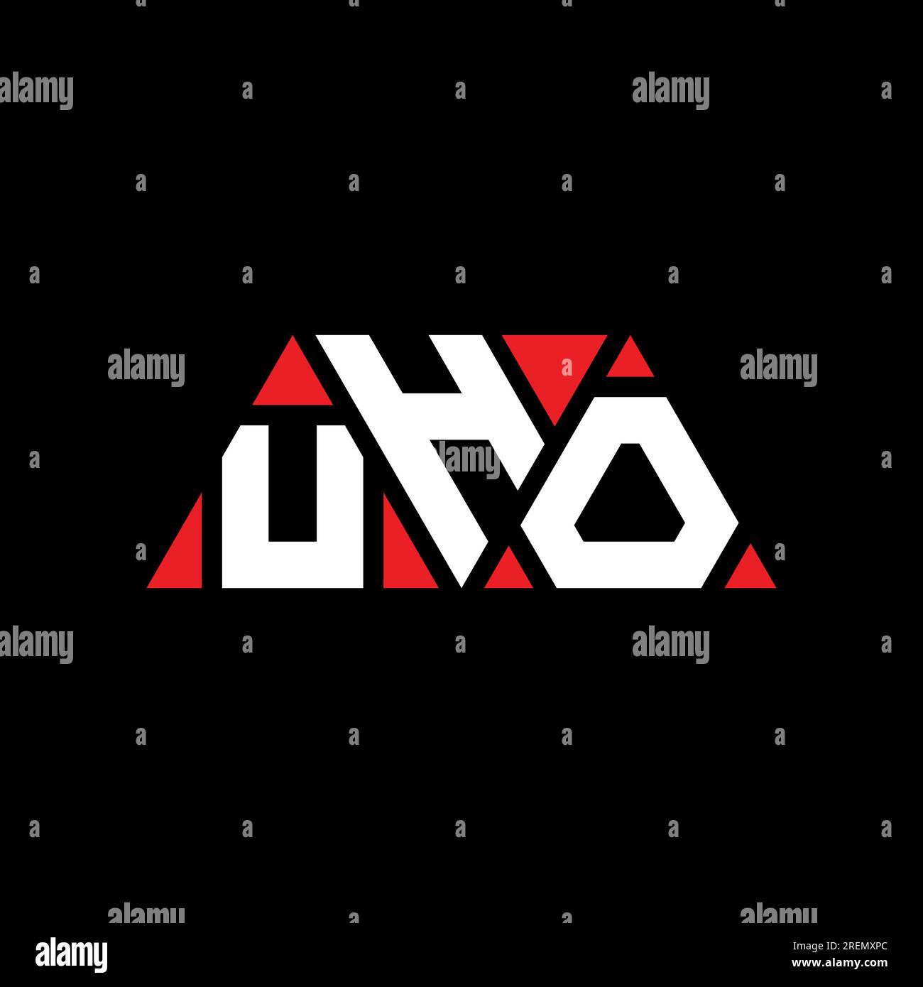 UHO triangle letter logo design with triangle shape. UHO triangle logo ...