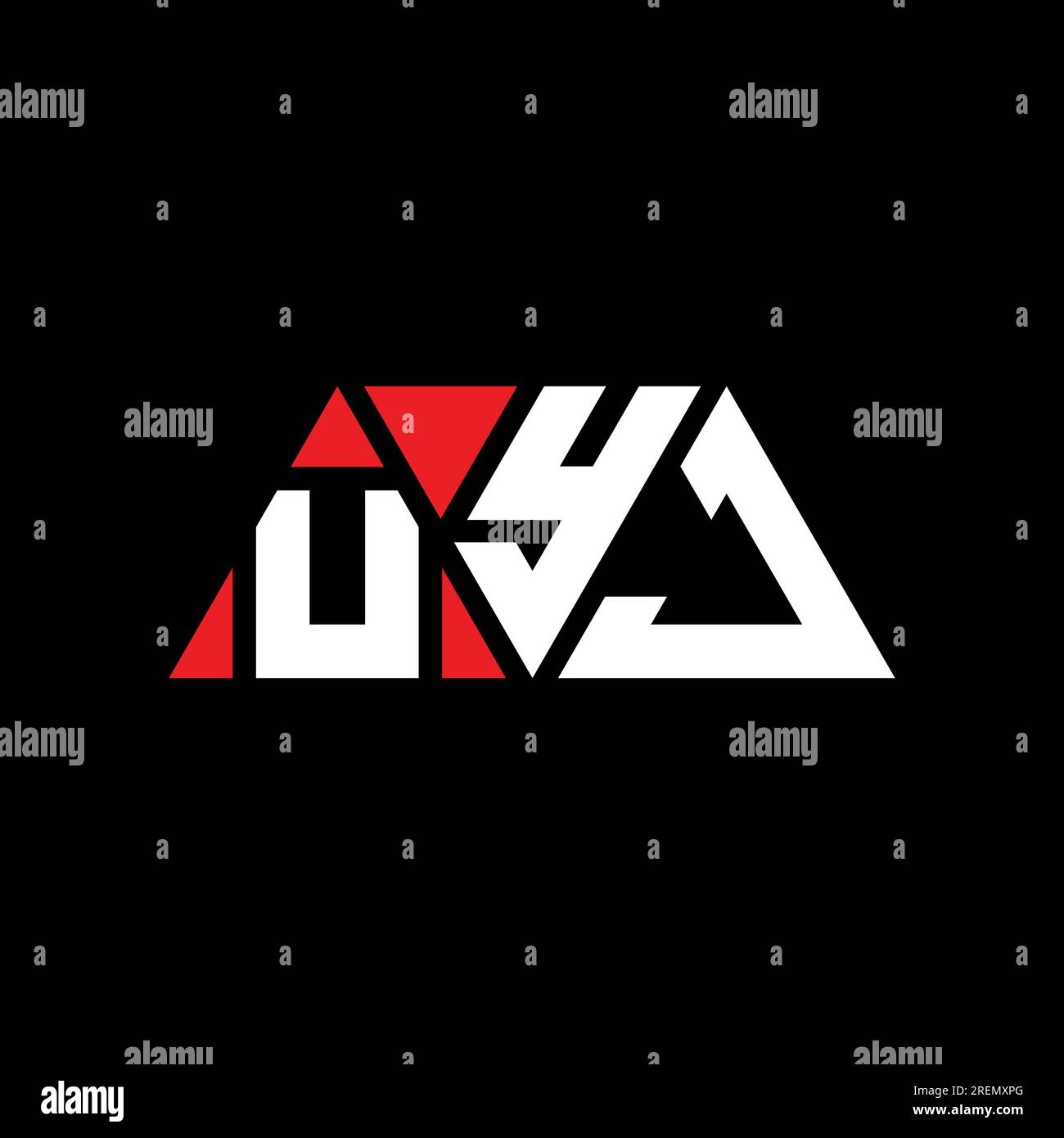 UYJ triangle letter logo design with triangle shape. UYJ triangle logo ...