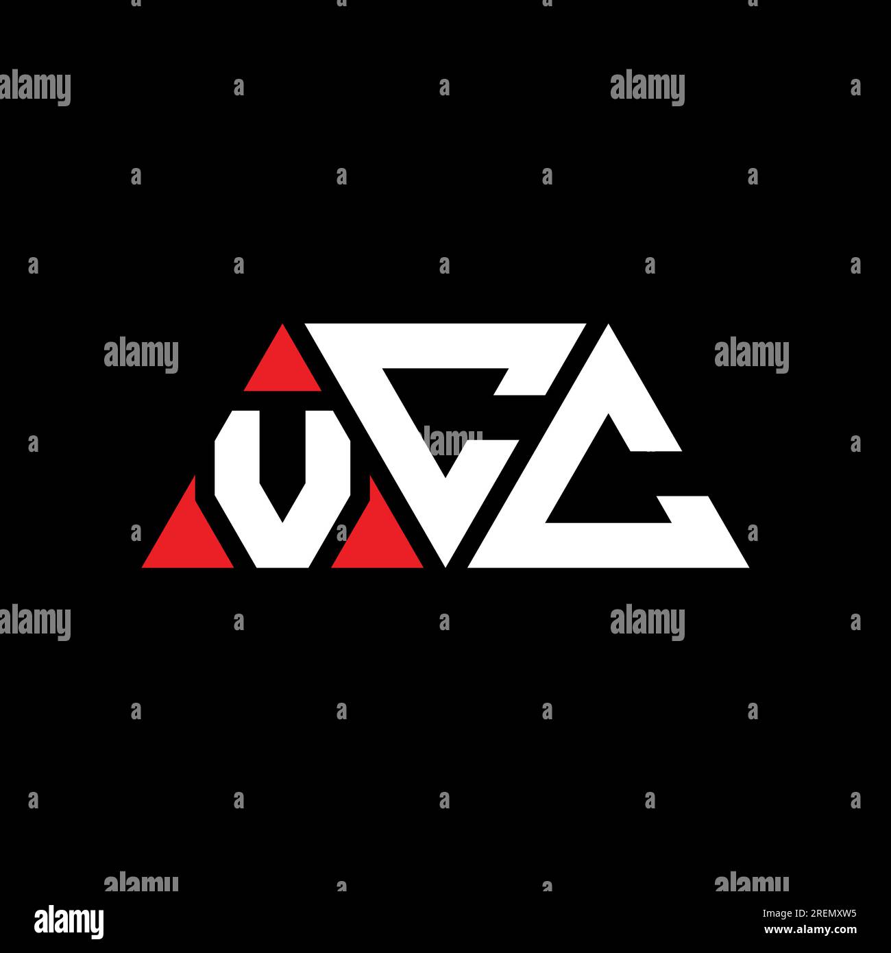 VCC triangle letter logo design with triangle shape. VCC triangle logo ...