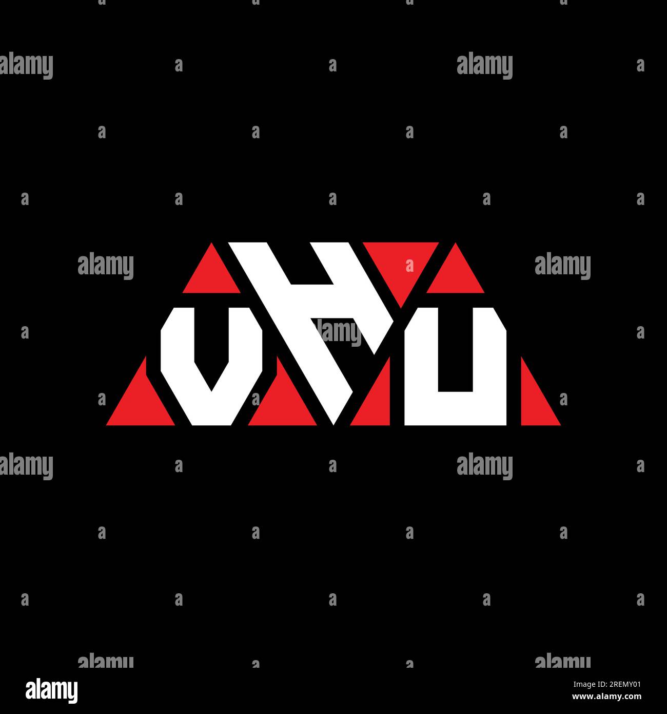 VHU triangle letter logo design with triangle shape. VHU triangle logo ...