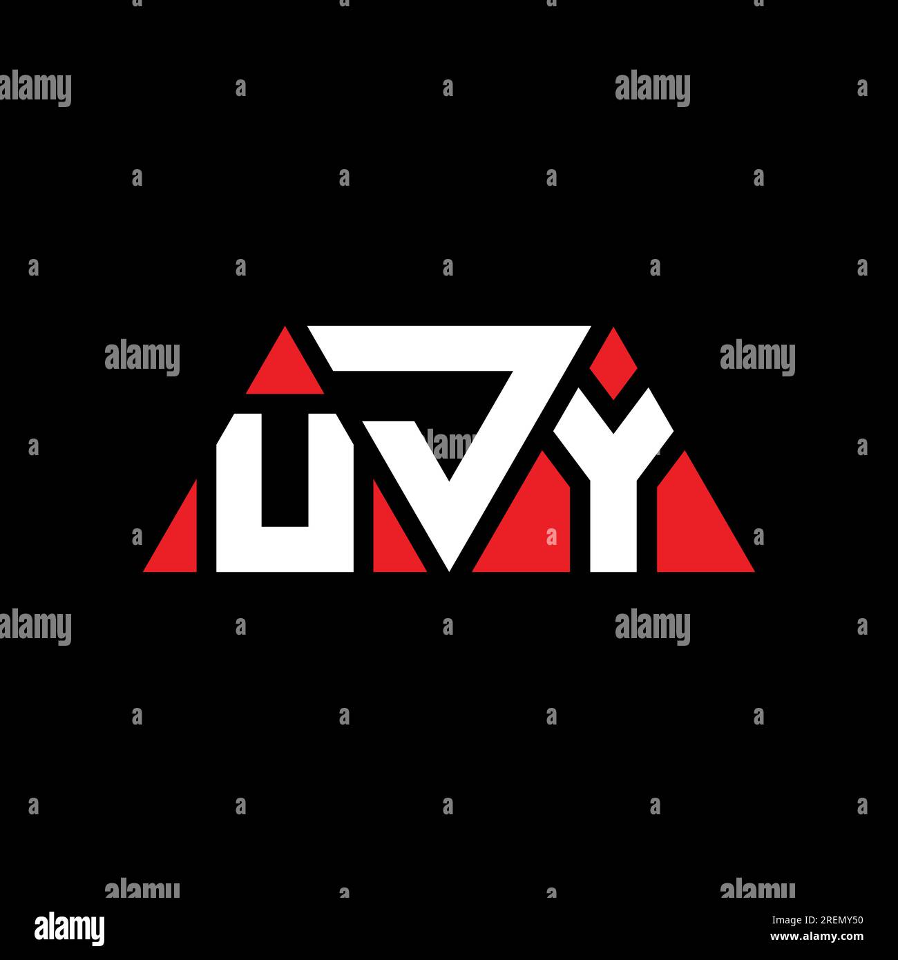 UJY triangle letter logo design with triangle shape. UJY triangle logo ...
