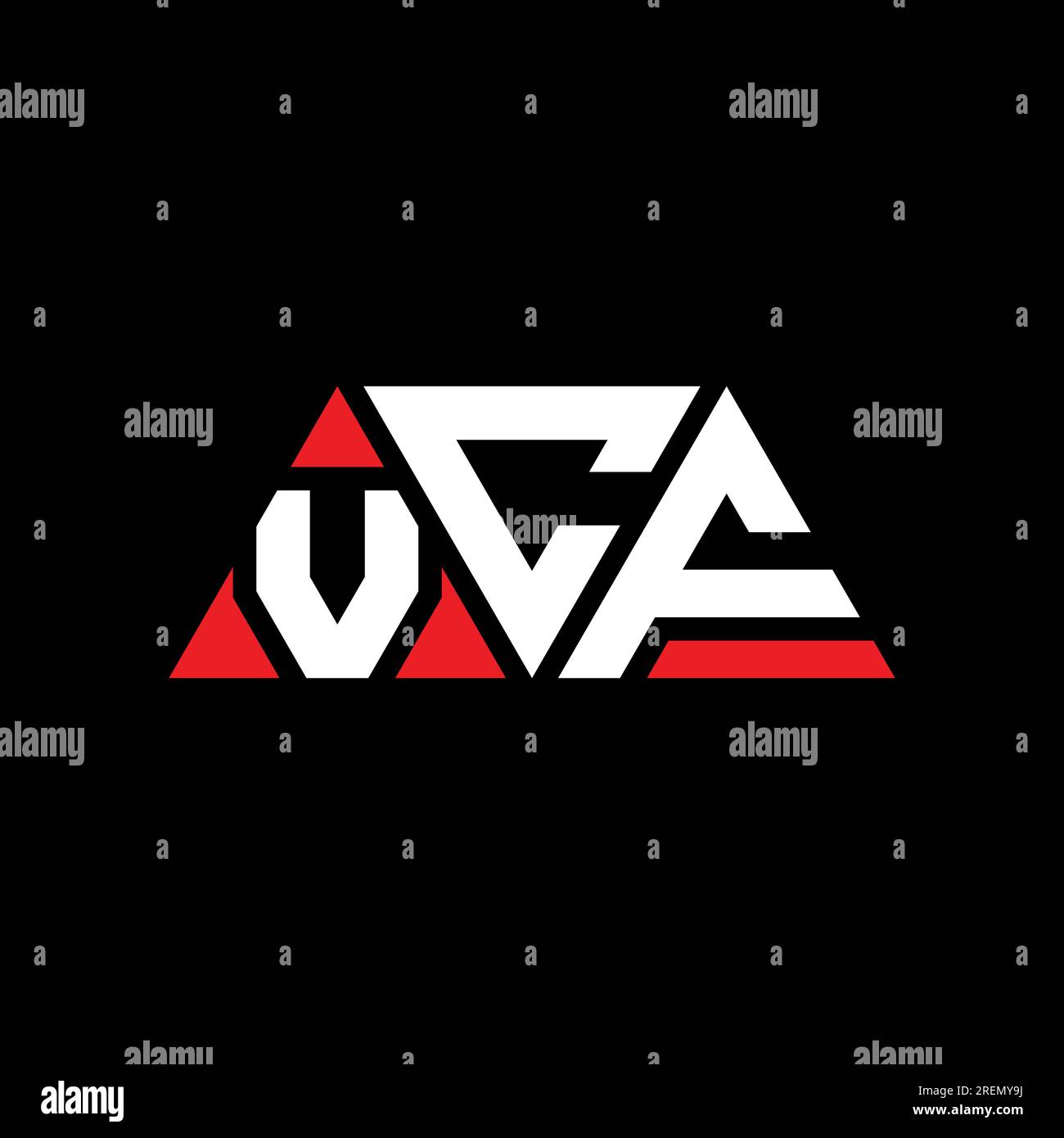 VCF triangle letter logo design with triangle shape. VCF triangle logo ...