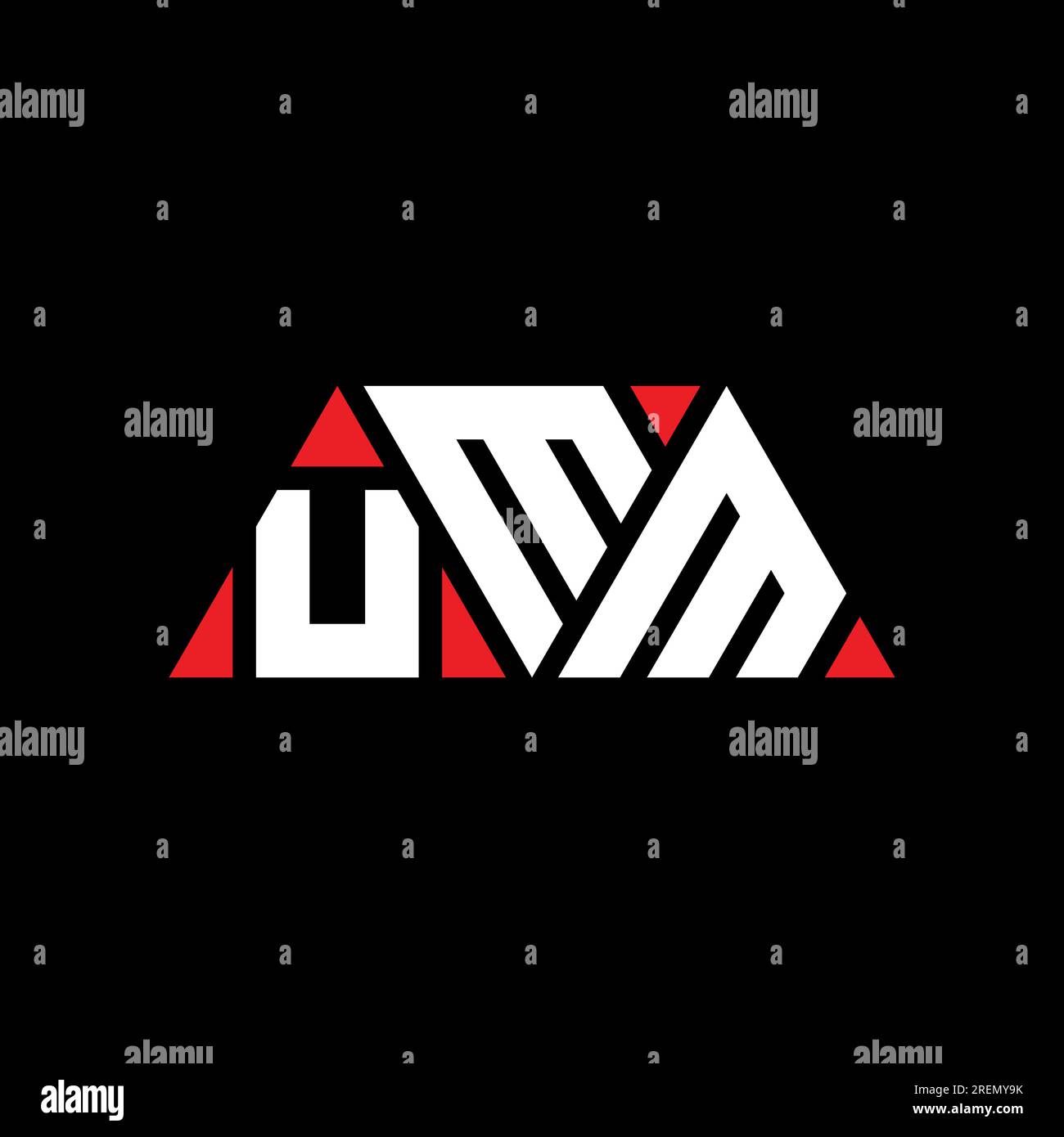 UMM triangle letter logo design with triangle shape. UMM triangle logo ...