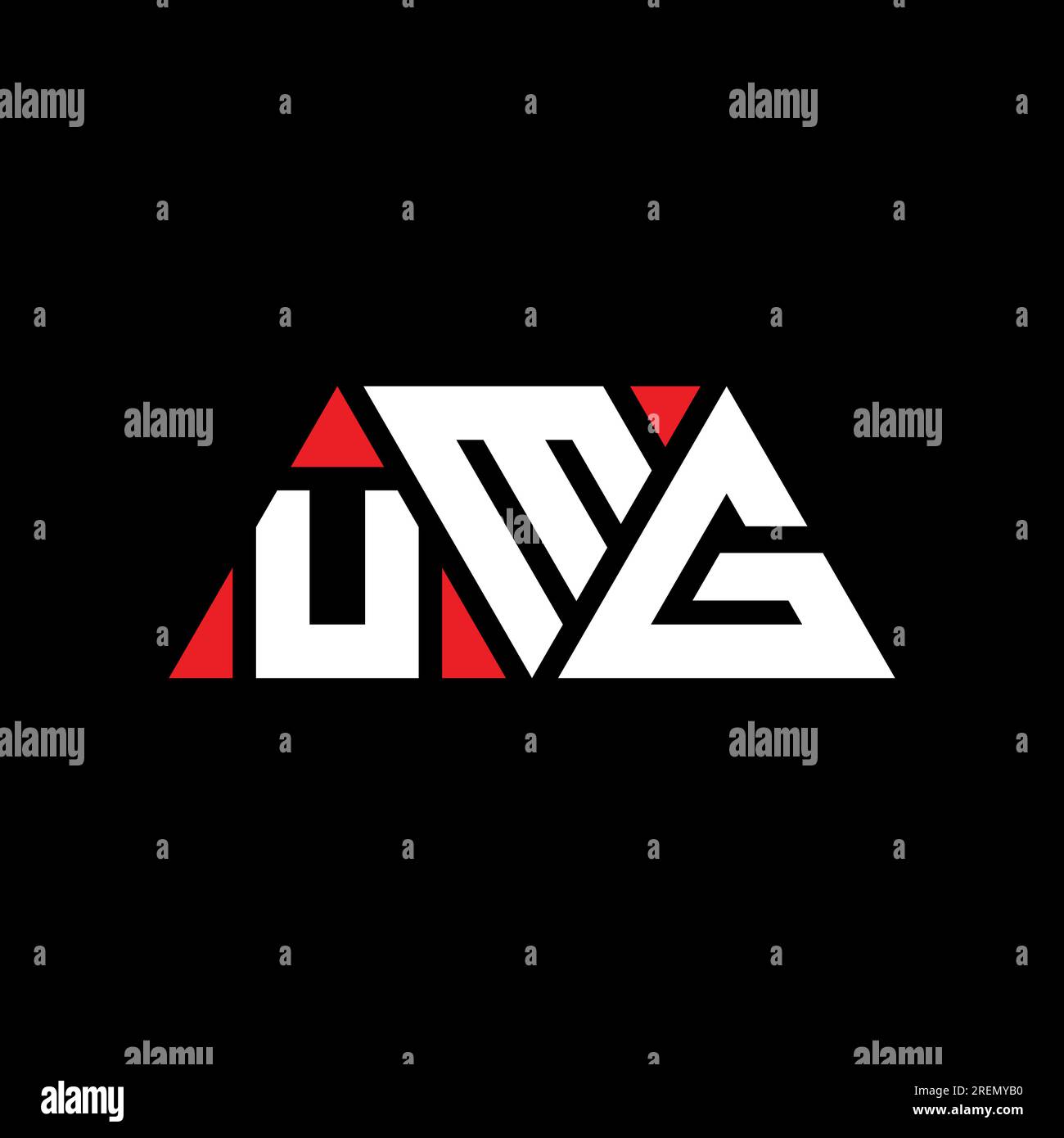 UMG triangle letter logo design with triangle shape. UMG triangle logo ...
