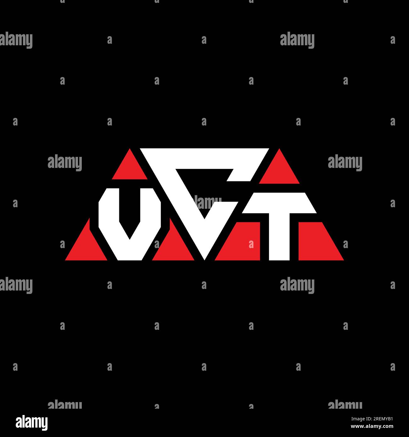 VCT triangle letter logo design with triangle shape. VCT triangle logo ...