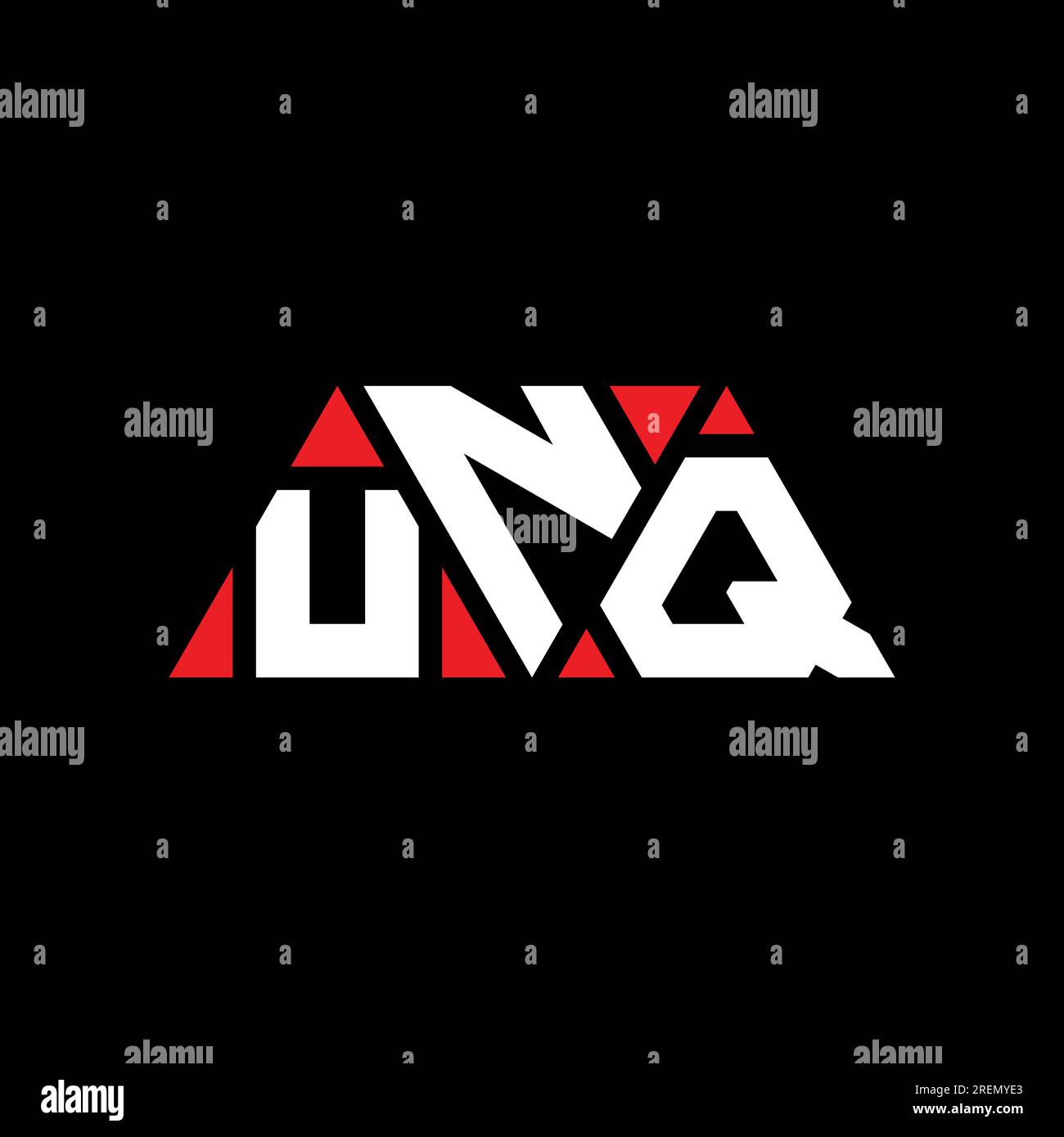 UNQ triangle letter logo design with triangle shape. UNQ triangle logo ...