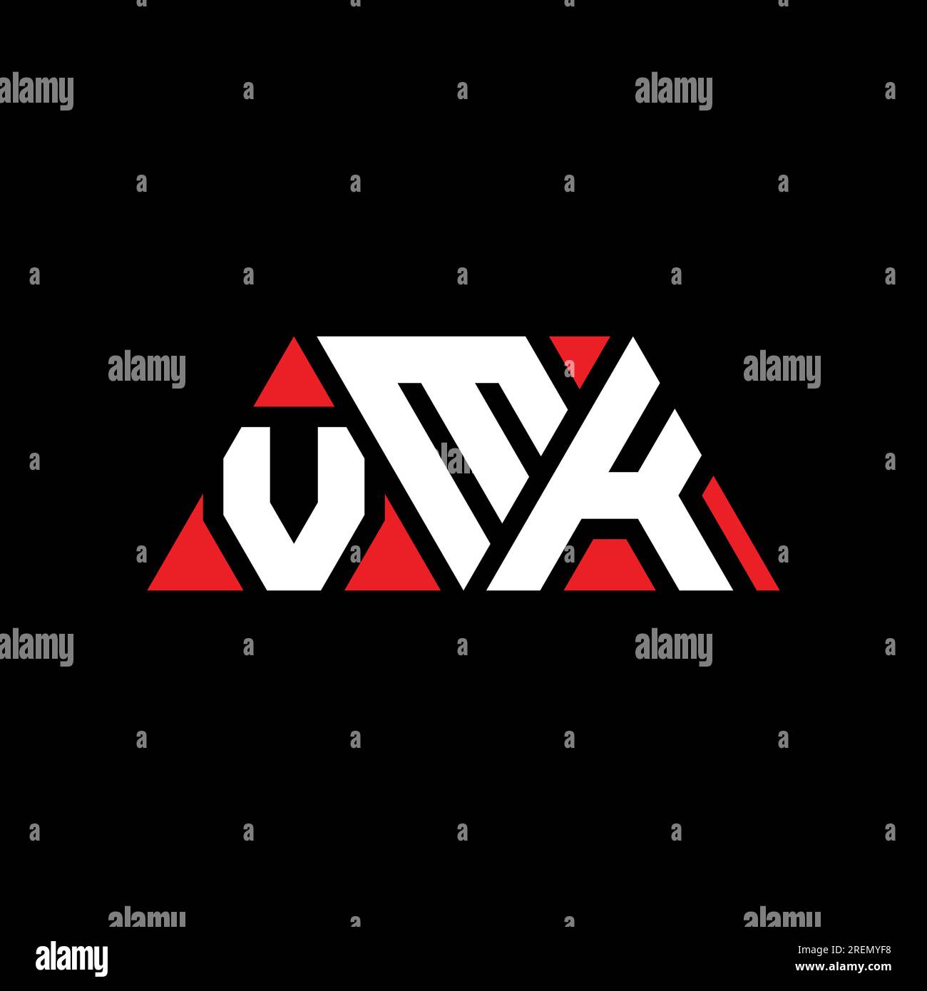 VMK triangle letter logo design with triangle shape. VMK triangle logo ...