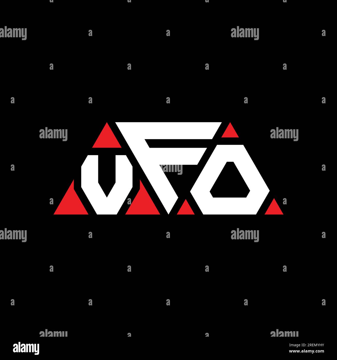 VFO triangle letter logo design with triangle shape. VFO triangle logo ...