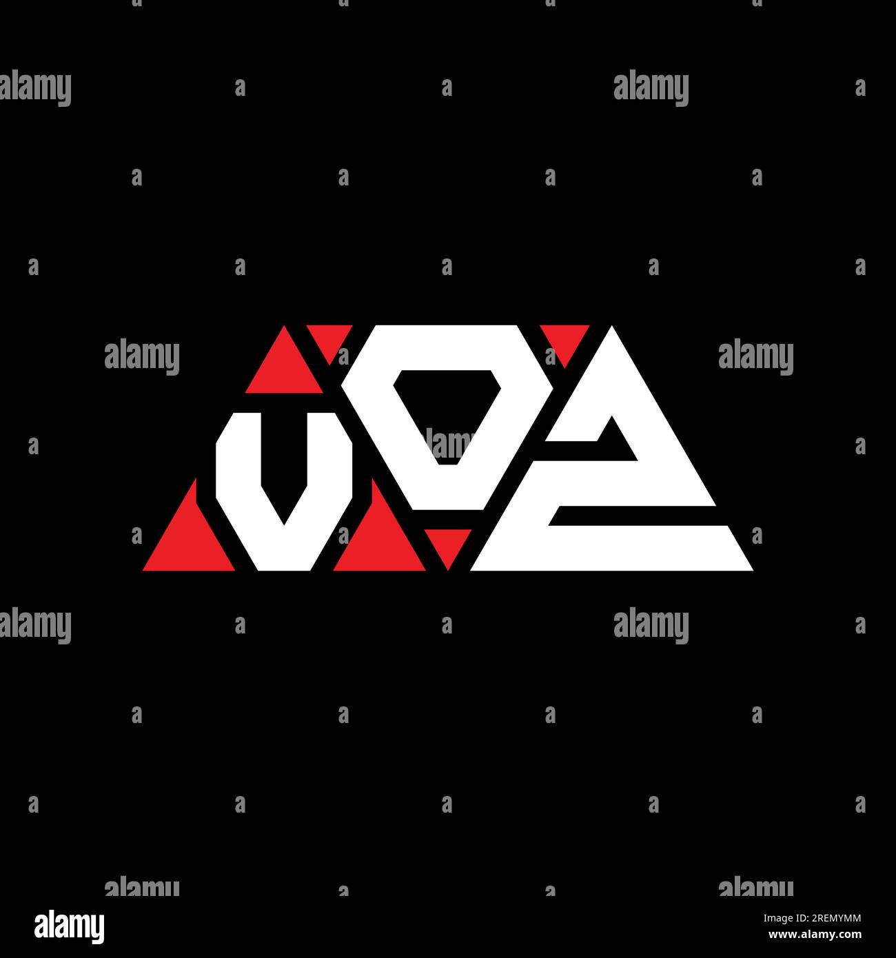 VOZ triangle letter logo design with triangle shape. VOZ triangle logo ...