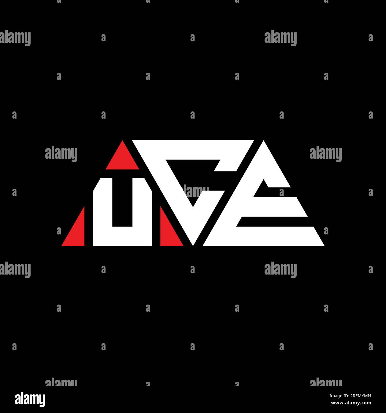 UCE triangle letter logo design with triangle shape. UCE triangle logo ...