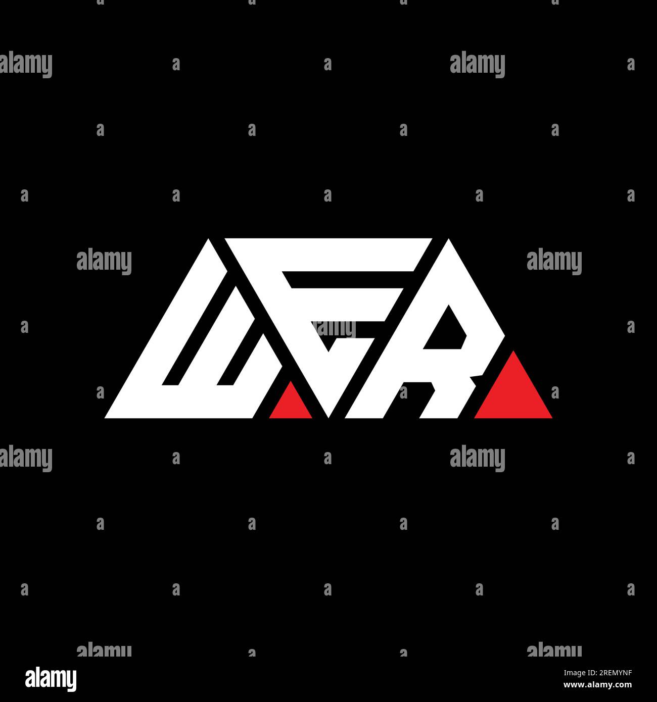 WER triangle letter logo design with triangle shape. WER triangle logo ...