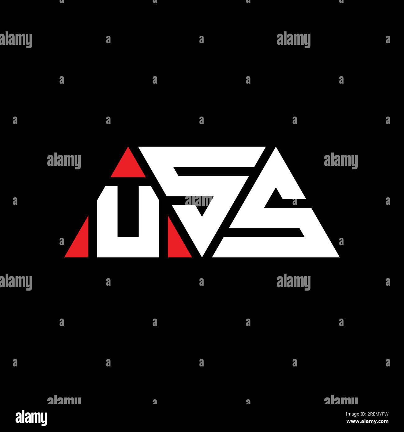 USS triangle letter logo design with triangle shape. USS triangle logo ...