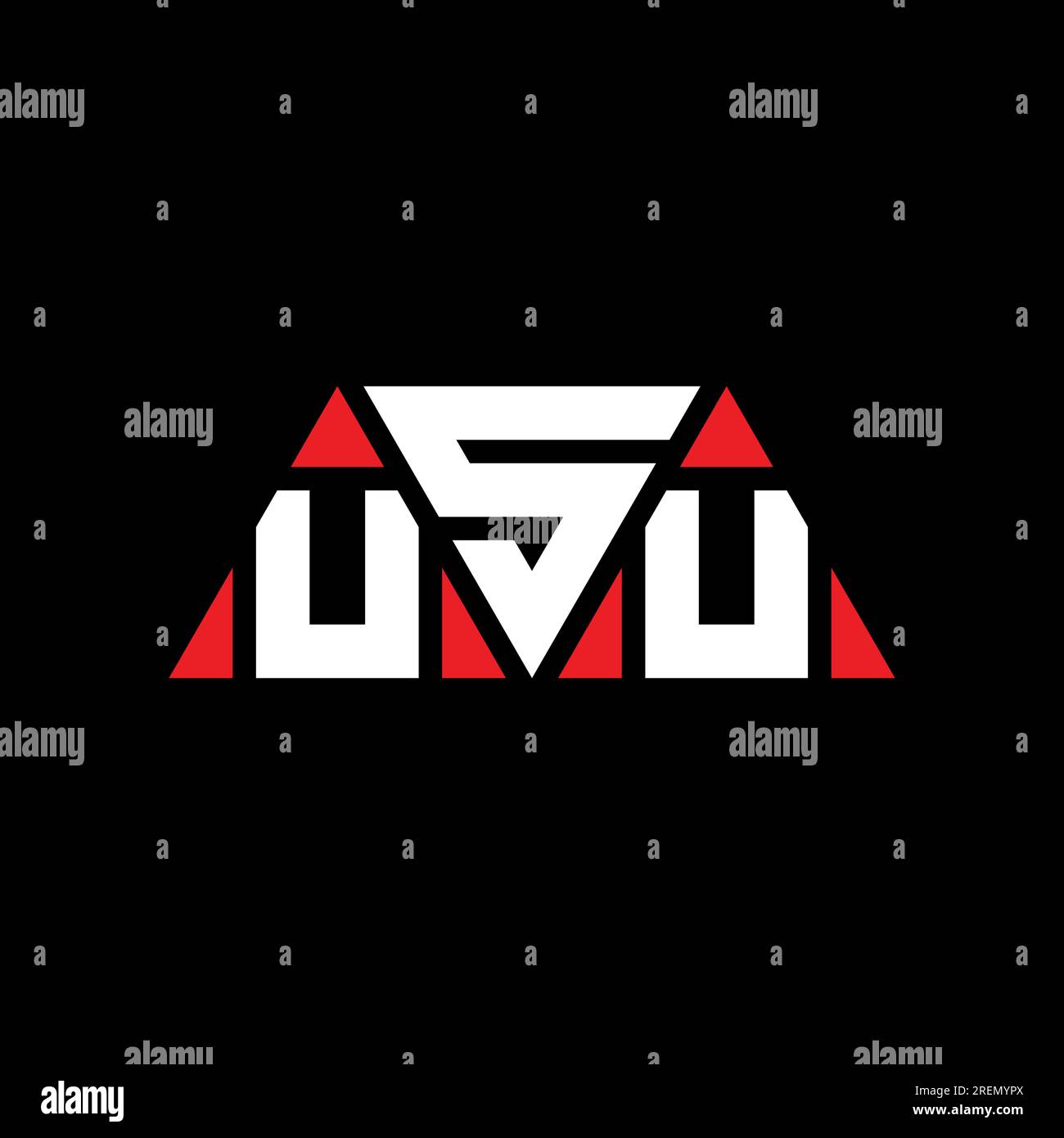USU triangle letter logo design with triangle shape. USU triangle logo ...