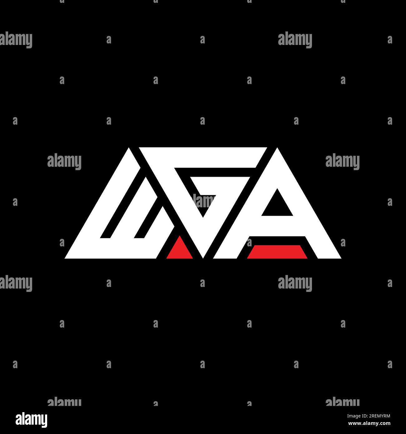 WGA triangle letter logo design with triangle shape. WGA triangle logo ...