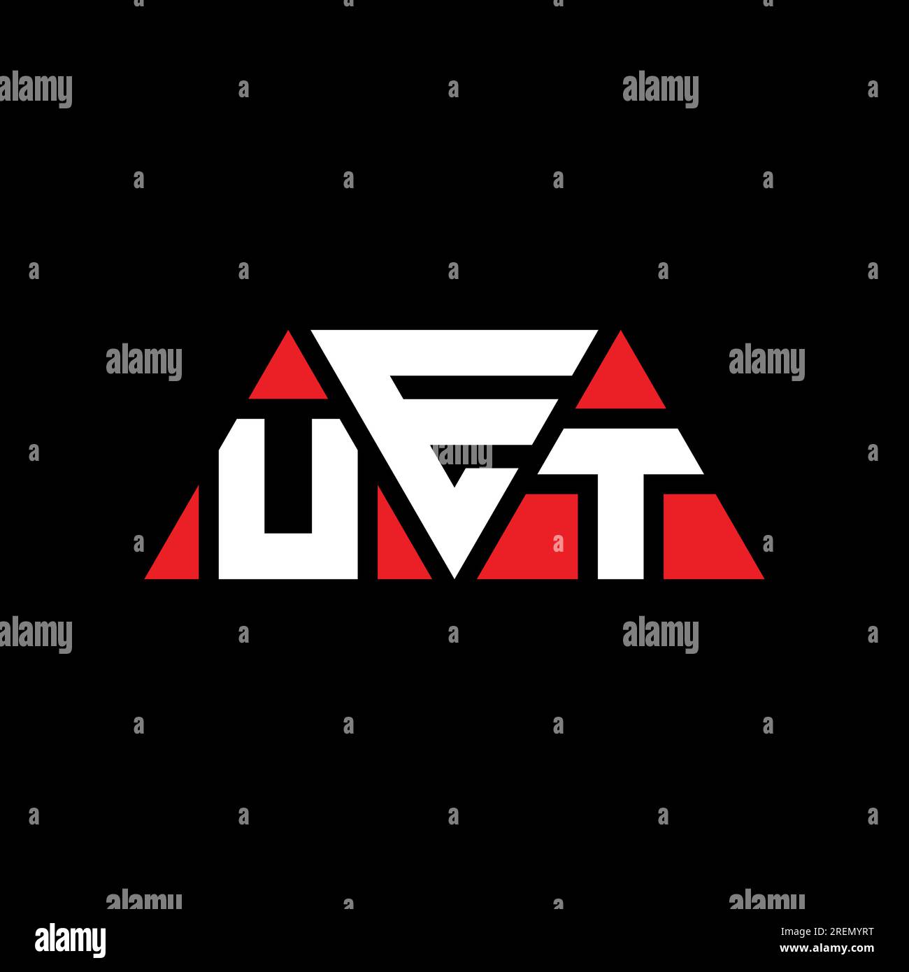 UET triangle letter logo design with triangle shape. UET triangle logo ...