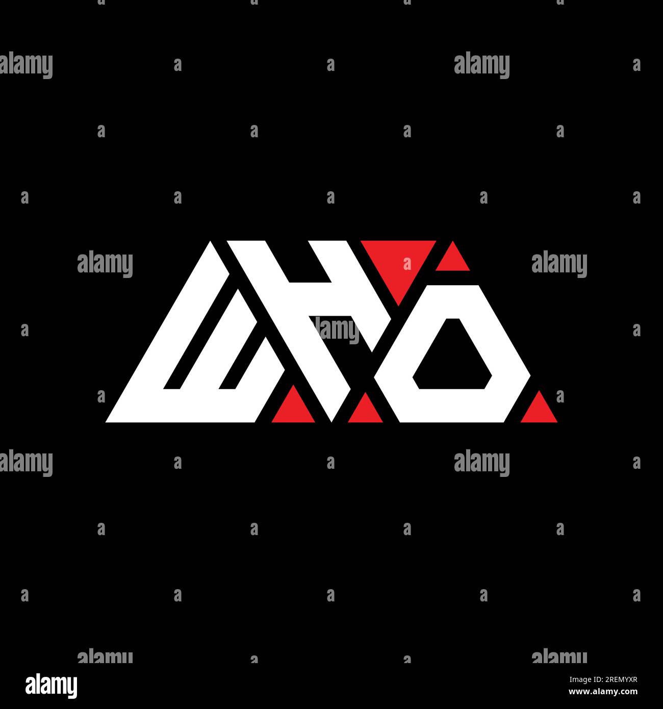 WHO triangle letter logo design with triangle shape. WHO triangle logo ...