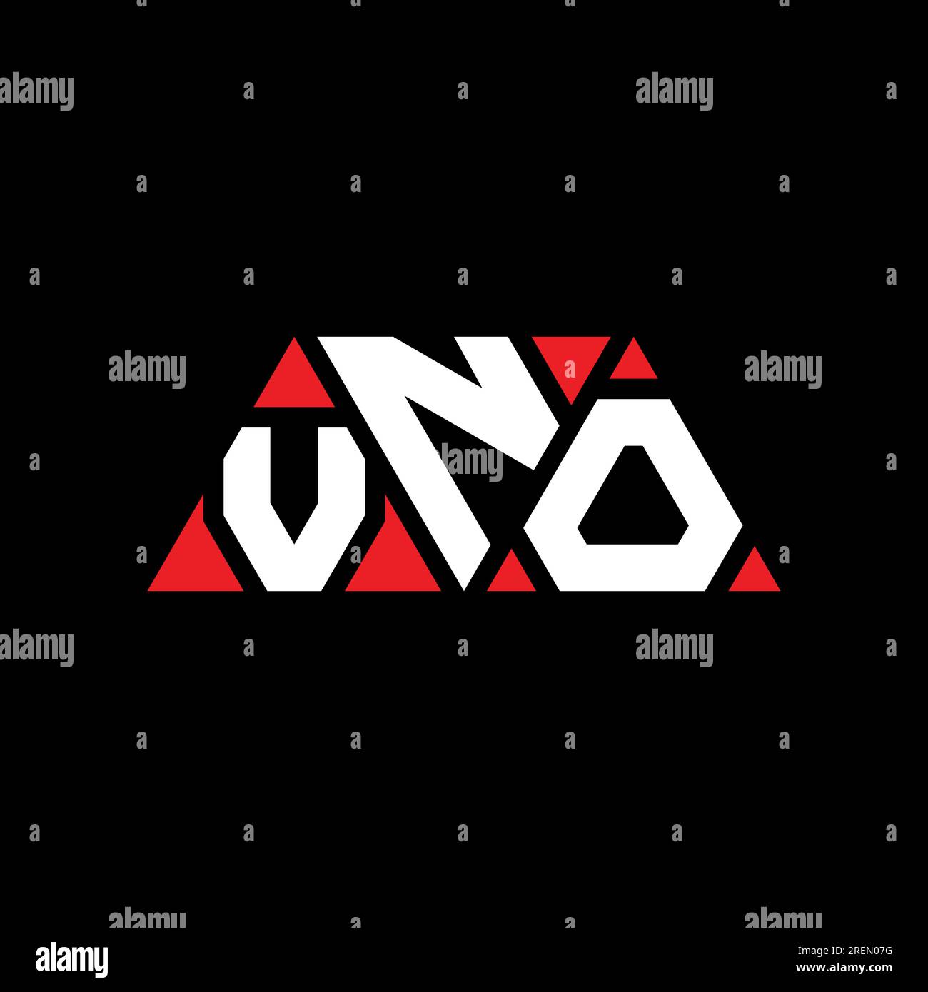 VNO triangle letter logo design with triangle shape. VNO triangle logo ...