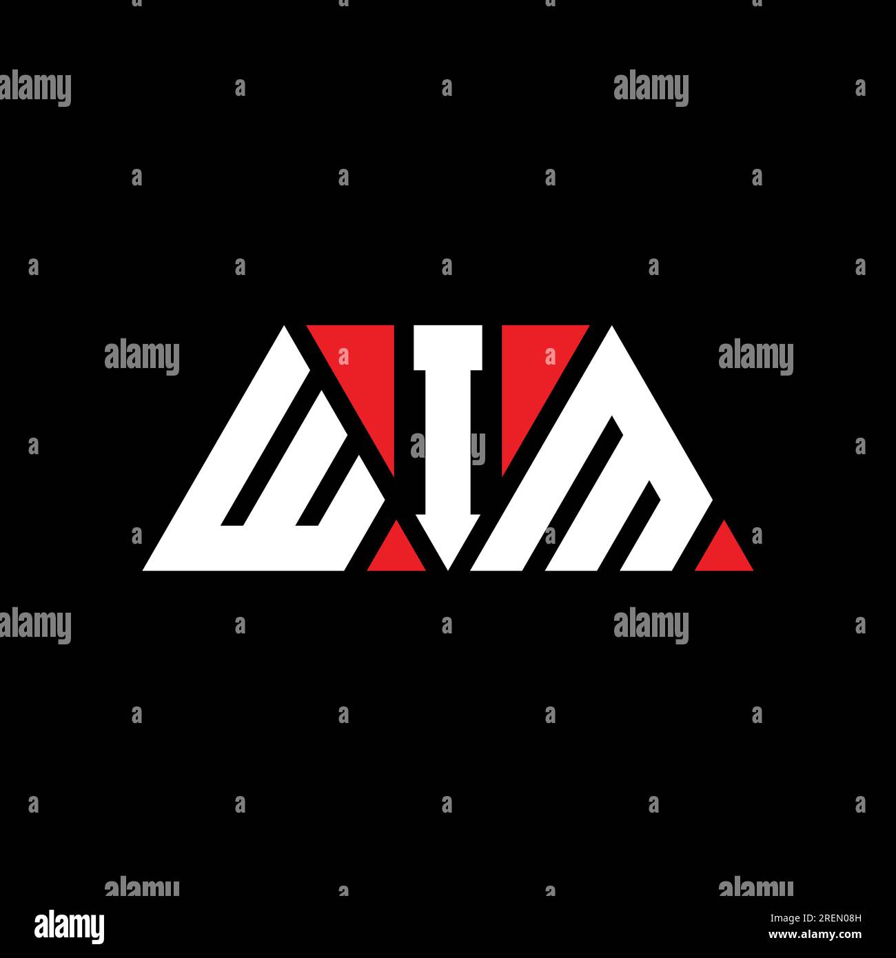WIM triangle letter logo design with triangle shape. WIM triangle logo ...