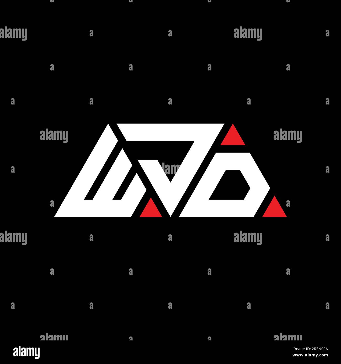 WJD triangle letter logo design with triangle shape. WJD triangle logo ...
