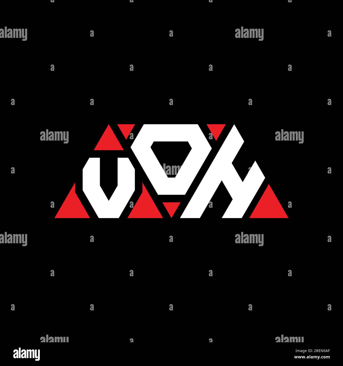 VOH triangle letter logo design with triangle shape. VOH triangle logo ...