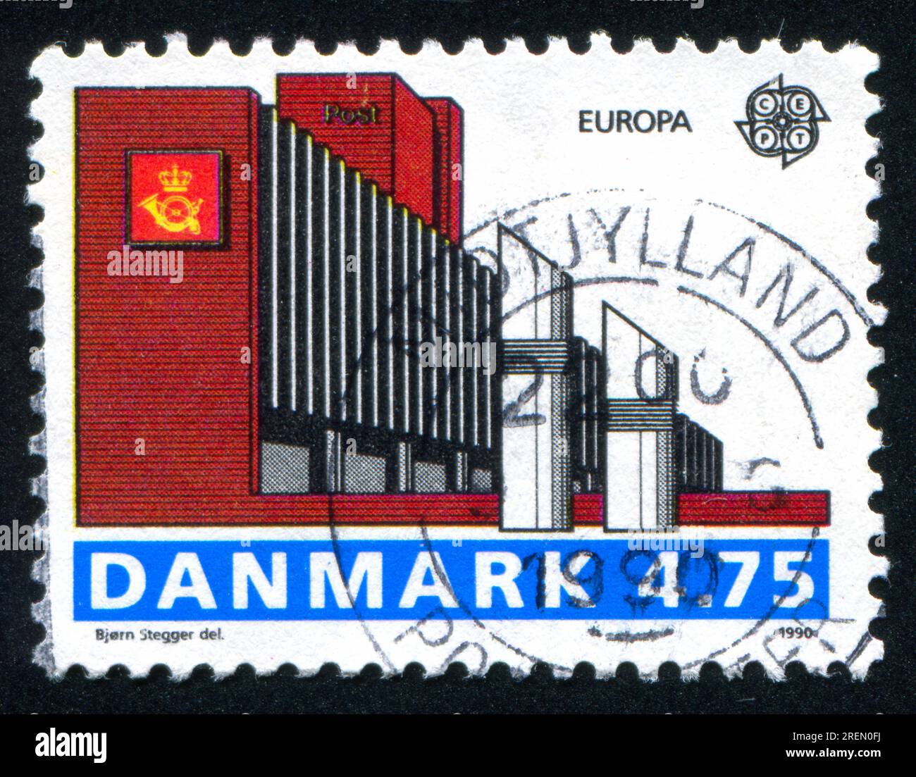 DENMARK - CIRCA 1990: stamp printed by Denmark, shows post office ...