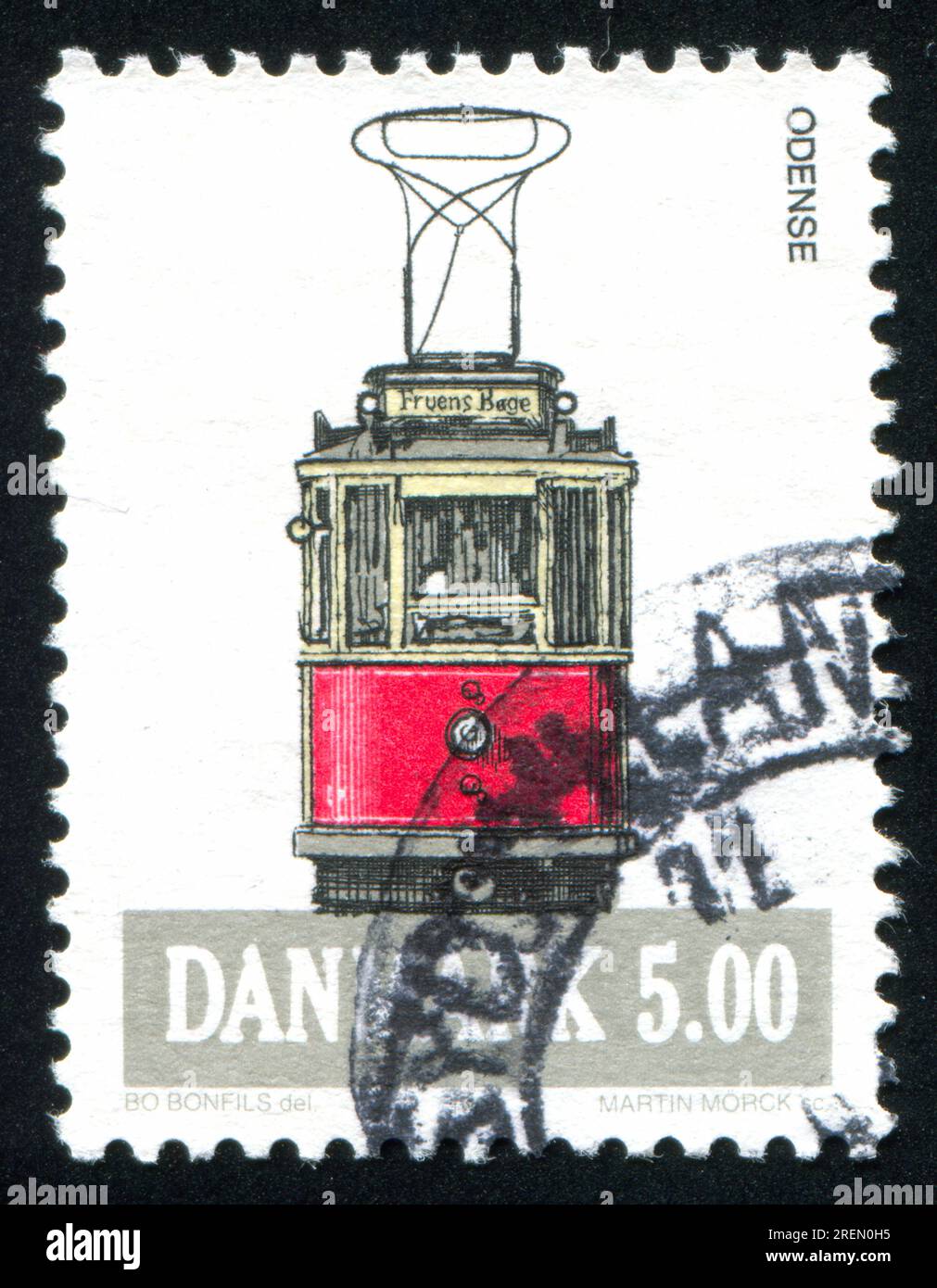 DENMARK - CIRCA 1994: stamp printed by Denmark, shows tramwaym, circa ...